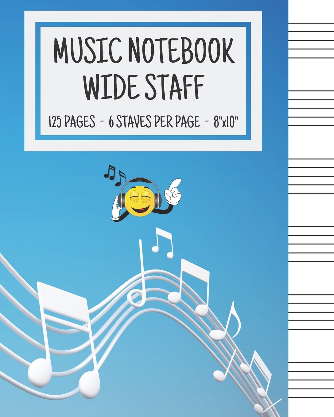 Music Notebook - Wide Staff: Music Writing Notebook For Kids - Blank ...