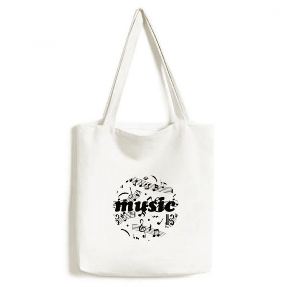 Music Notes And Bars Tote Canvas Bag Shopping Satchel Casual Handbag ...