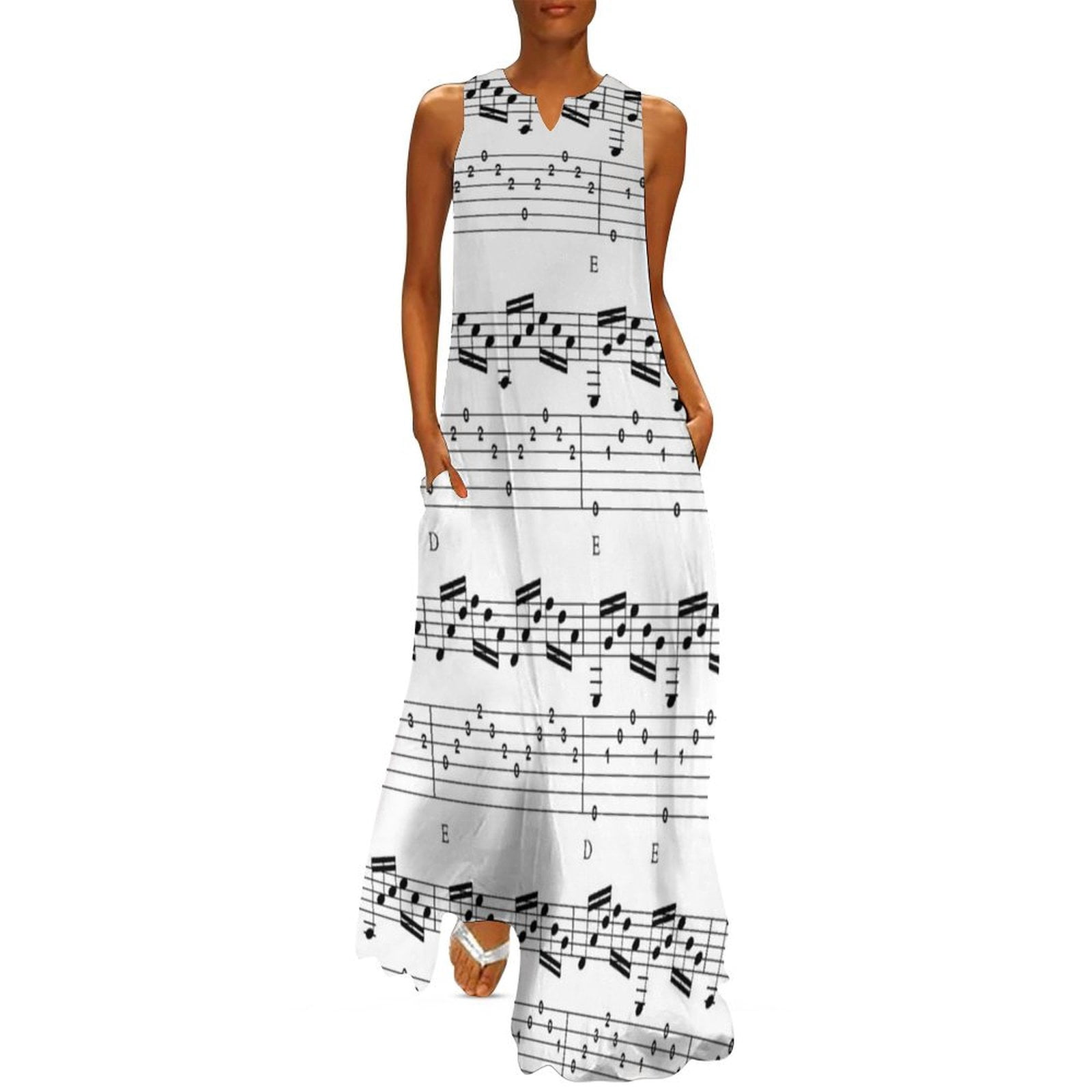 Music Notes Art r Sheet Music Staff Gift Long Dress long dress women ...