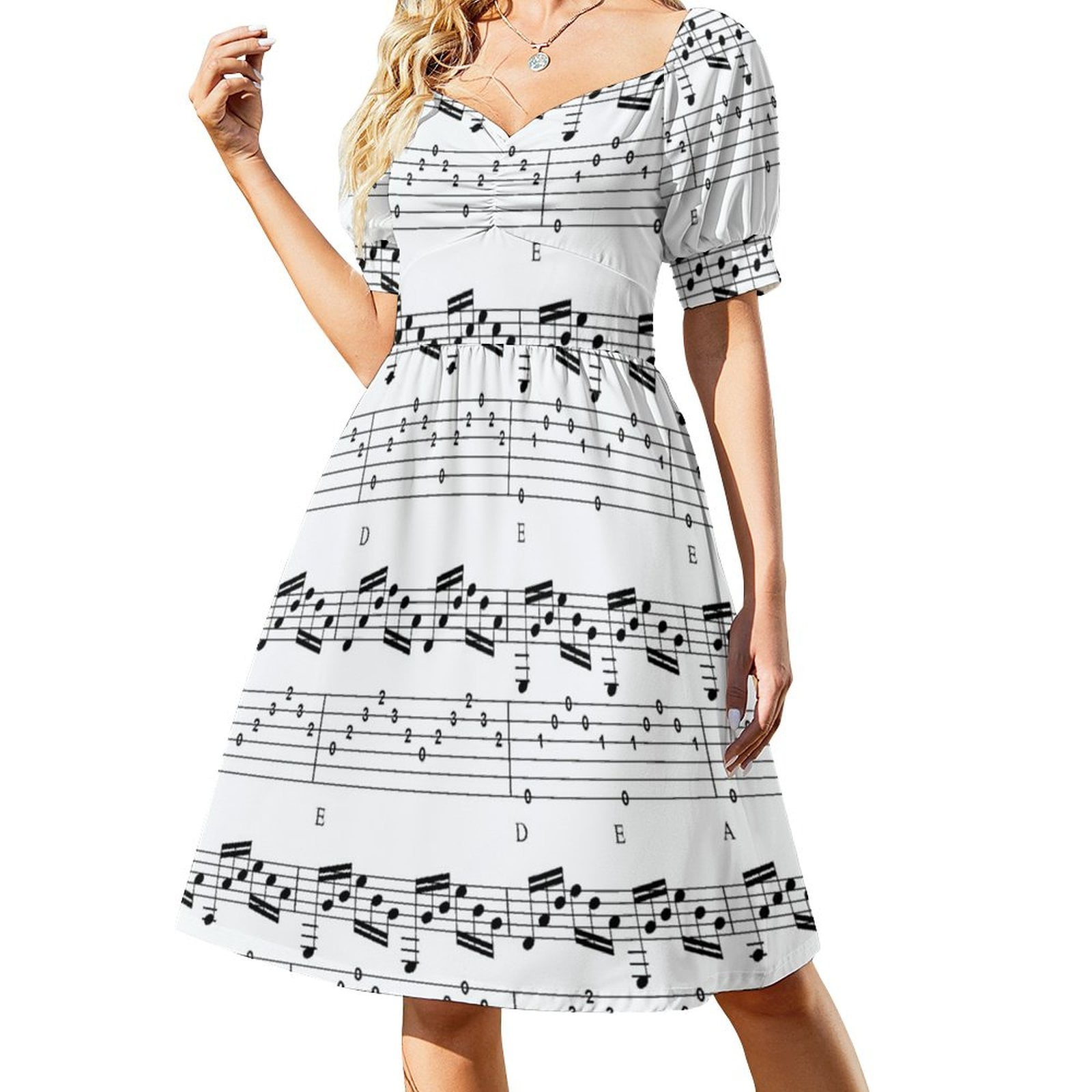 Music Notes Art r Sheet Music Staff Gift Sleeveless Dress luxury ...