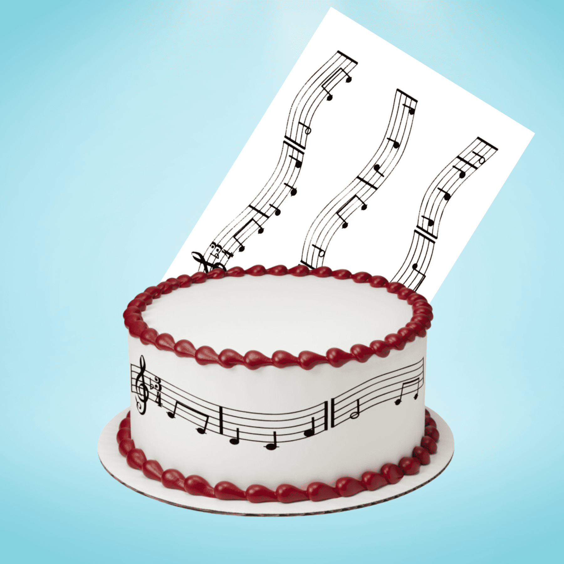 Music Notes Assortment Edible Frosting Photo Cake Border Decoration ...