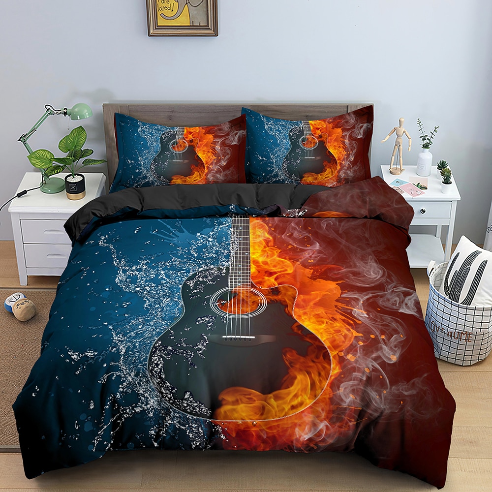 Music Notes Bedding Set Duvet Cover Set Piano Keys Keyboard Bed Set ...