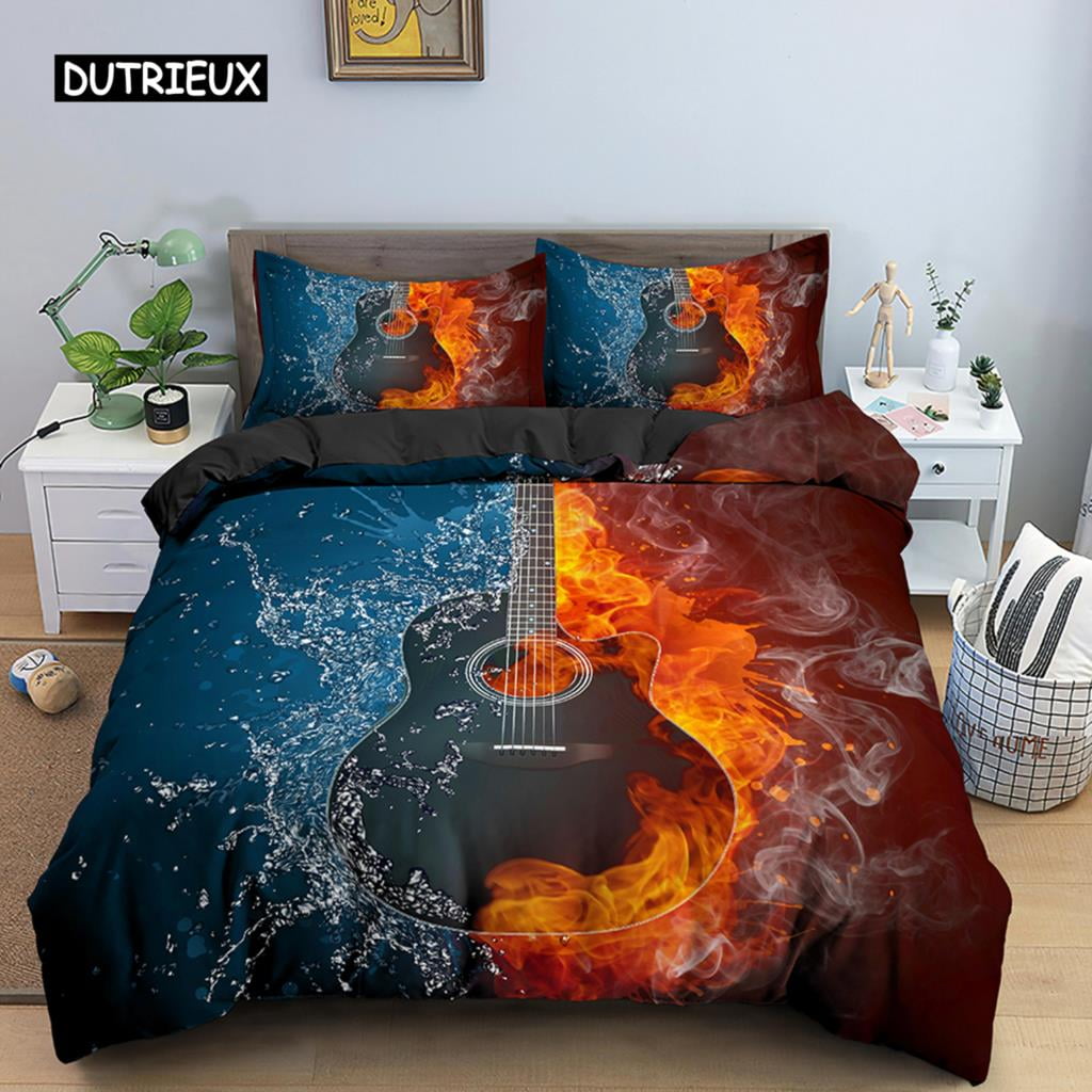 Music Notes Bedding Set Duvet Cover Set Piano Keys Keyboard Bed Set ...