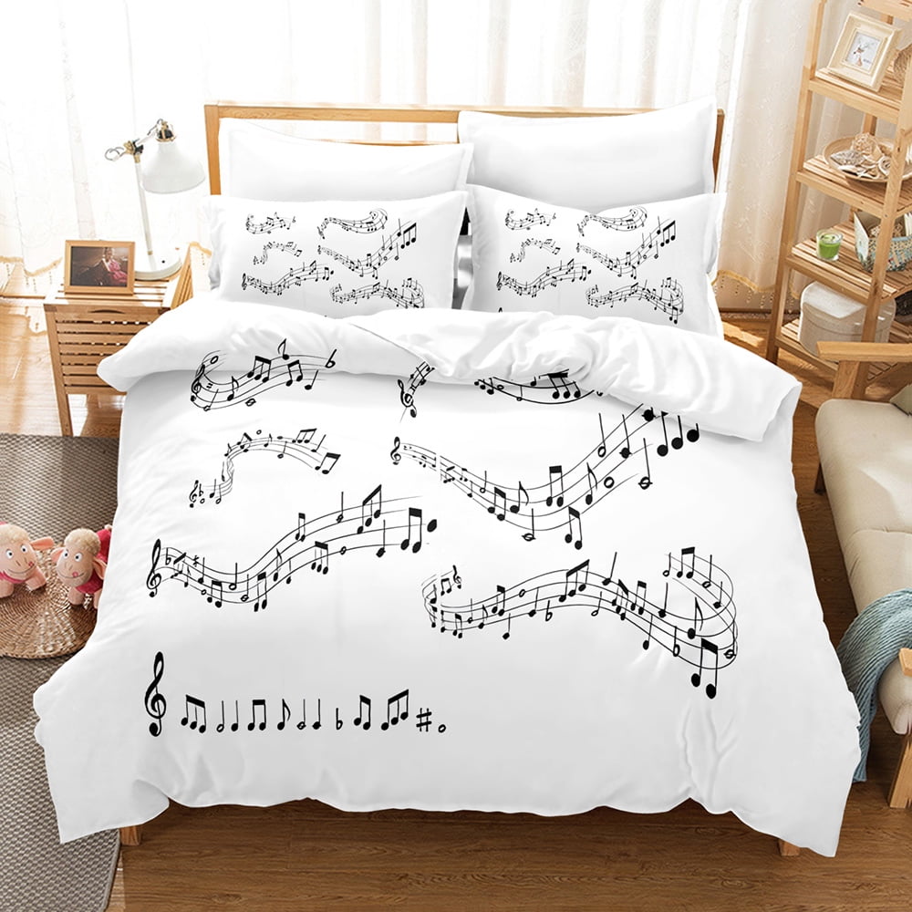Music Notes Bedding Set Single Twin Full King Size Piano Violin Bed Set ...