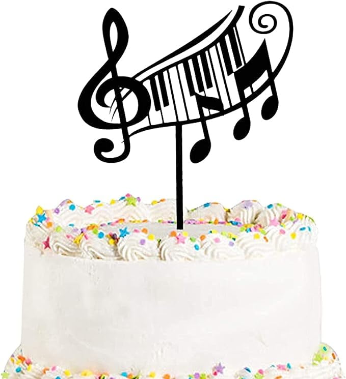 Music Notes Birthday Cake Topper 3PCS Musical Notes Acrylic Cupcake ...