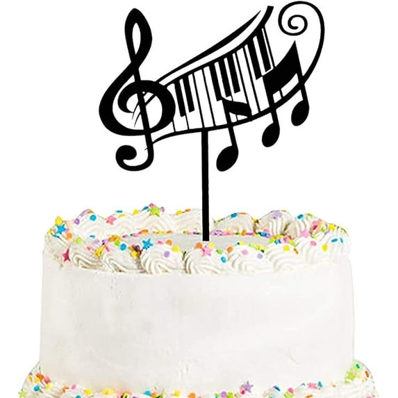 Music Notes Birthday Cake Topper 3PCS Musical Notes Acrylic Cupcake ...