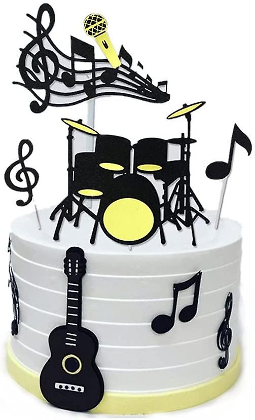 Music Notes Cake Toppers,musical Theme Birthday Party Supplies,music ...