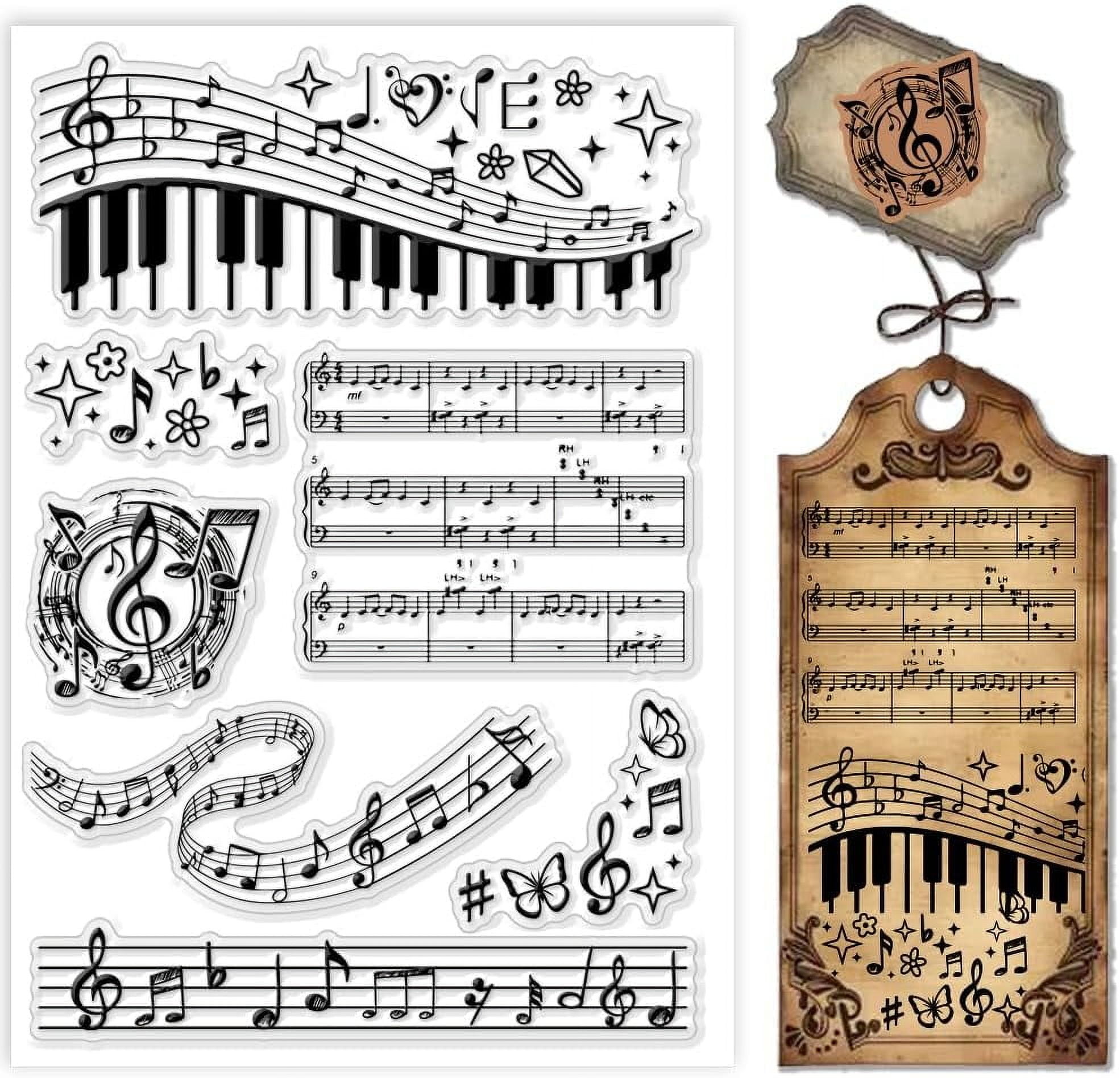 Music Notes Clear Stamps Music Symbol Transparent Stamp Musical Score ...