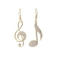 Music Notes Earrings Symbol Anti-Tarnish Gold Plated Crystal Stones J ...