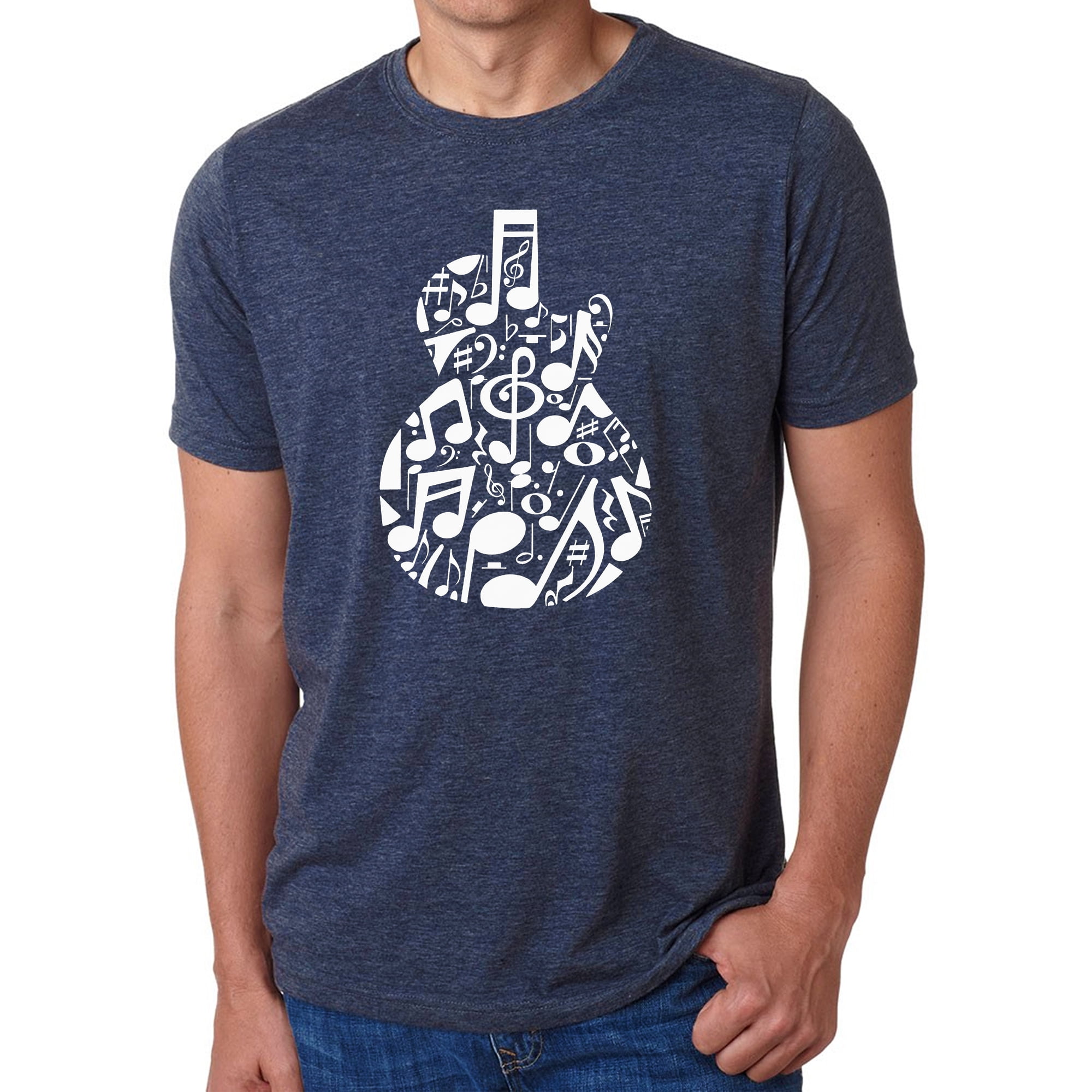 Music Notes Guitar - Men's Premium Blend Word Art T-Shirt - Walmart.com