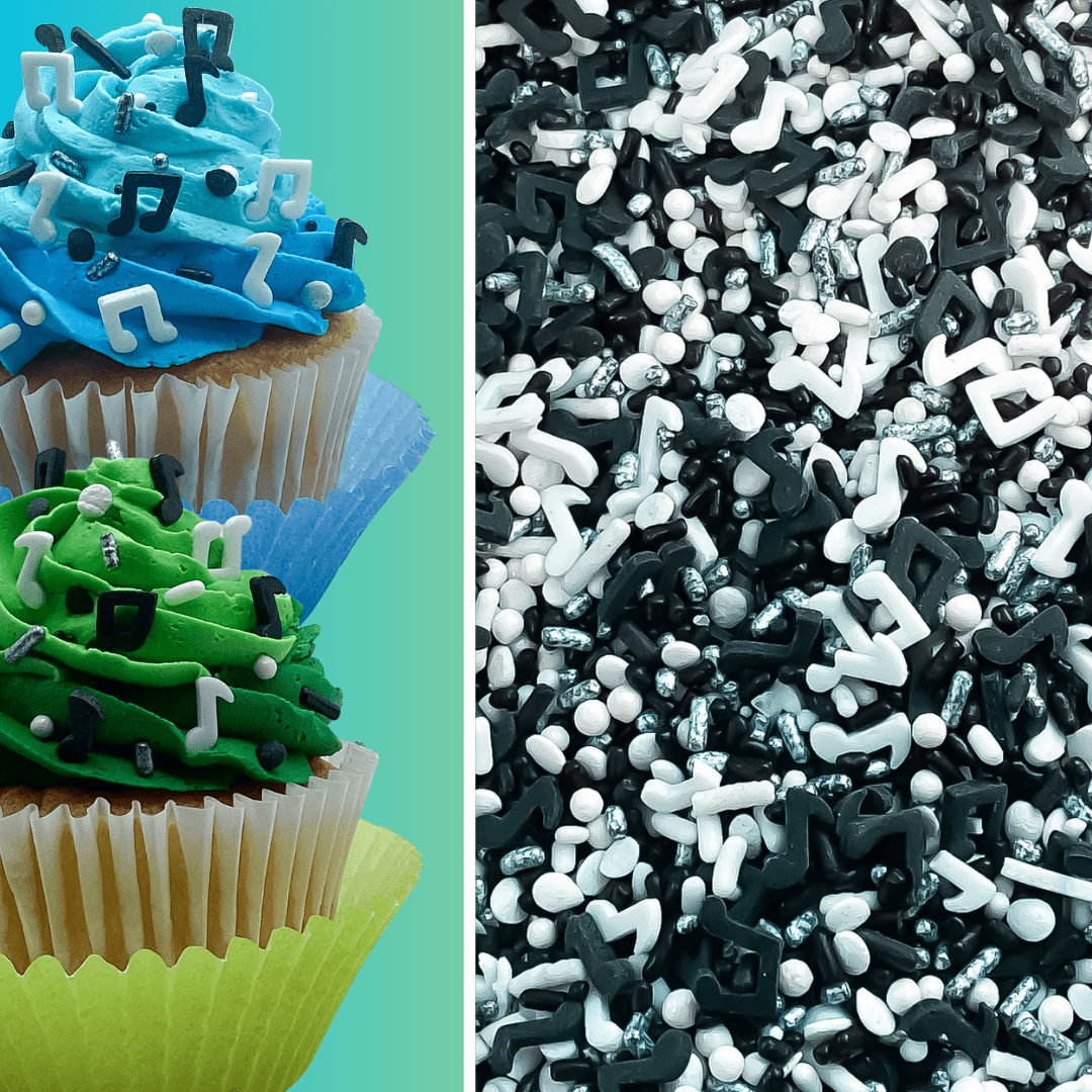 Sprinkle Deco Music Notes Edible Sprinkles, Confetti Decorations for ...