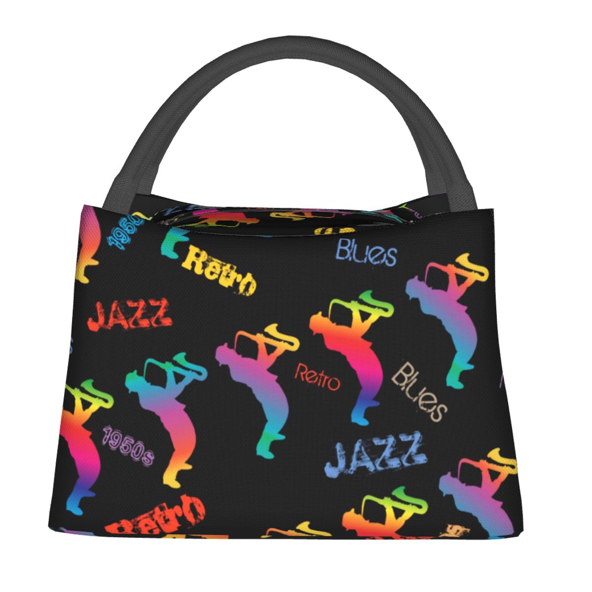 Music Notes Lunch Bag White Black Fashion Lunch Box Picnic Portable ...