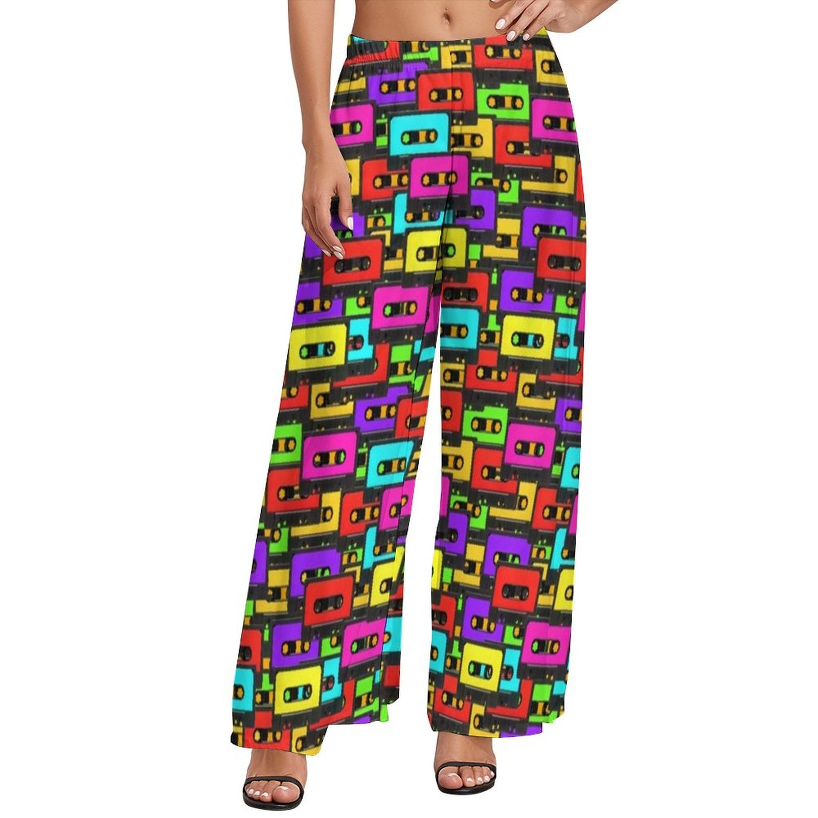 Music Notes Pants Ladies Musical Notation Streetwear Trousers Elastic ...
