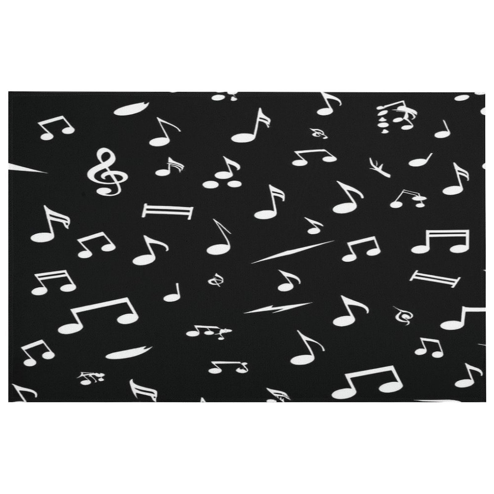 Music Notes Pattern Black White Adult Home Decor Bedroom Living Room ...
