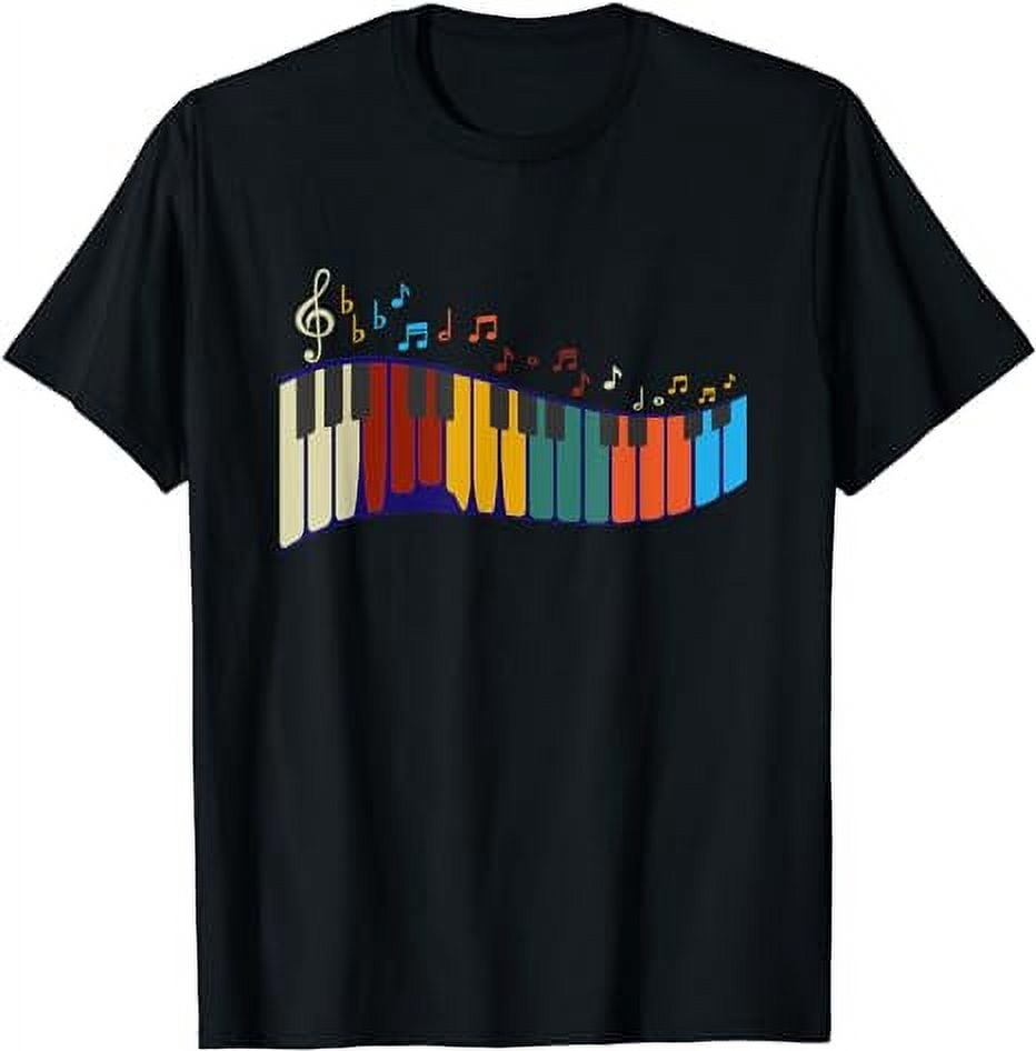 Music Notes Pianist Gift Colorful Piano T-Shirt - Walmart.com