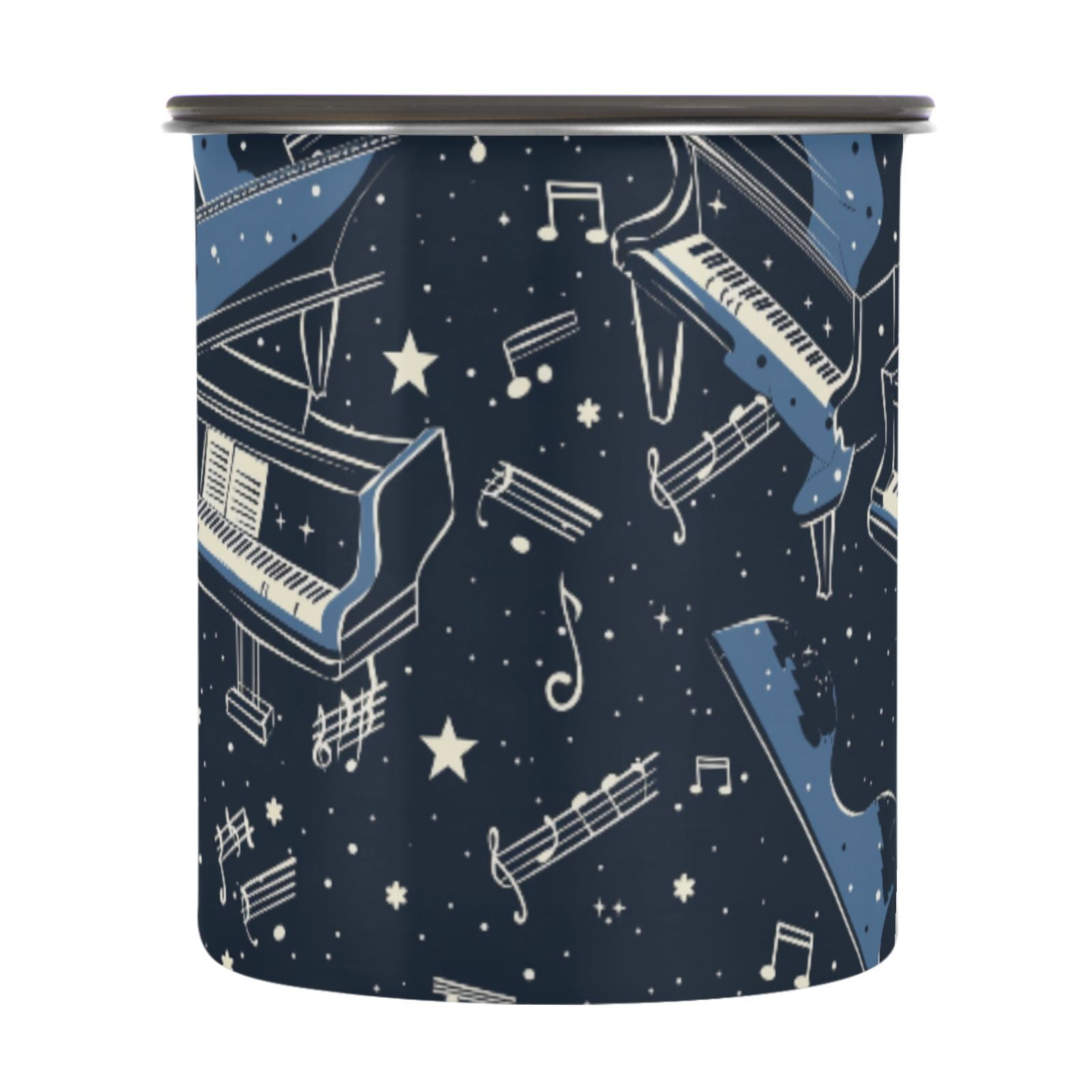 Music Notes Piano Airtight Coffee Bean Canister 30oz Food Storage ...