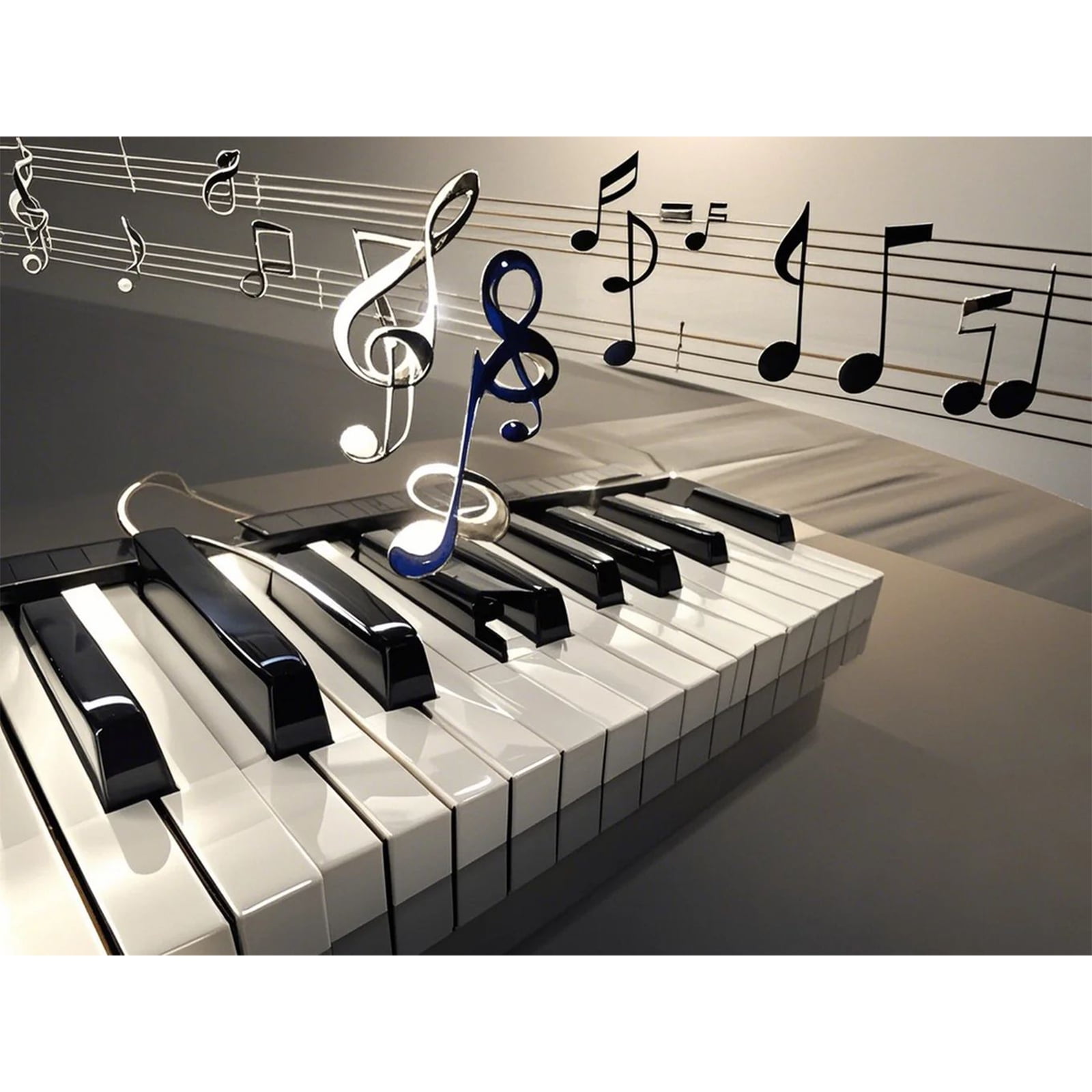 Music Notes Piano Keyboard 5D Diamond Art DIY Kits Diamond Painting ...