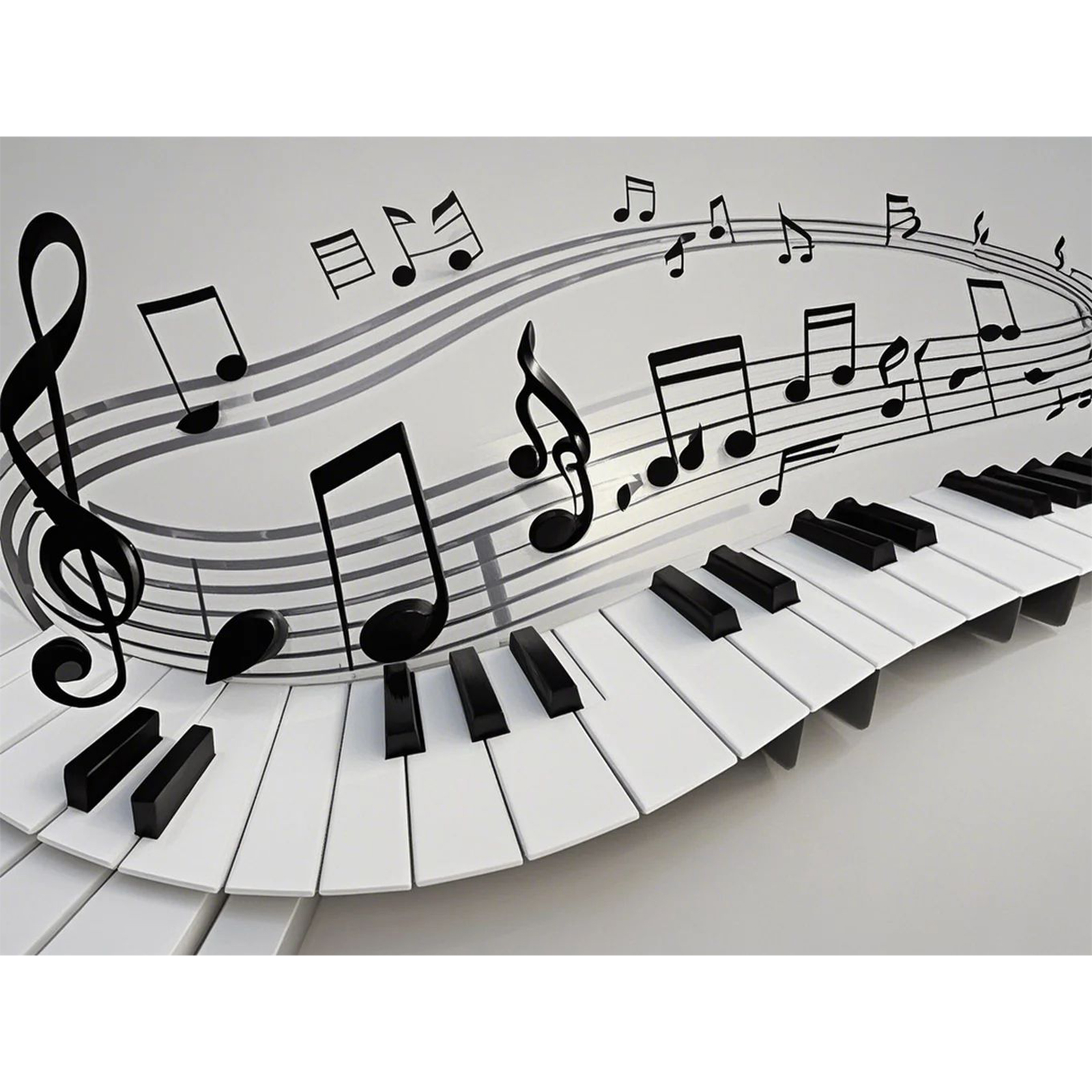 Music Notes Piano Keyboard Diamond Dots DIY Kits 5D Diamond Art ...