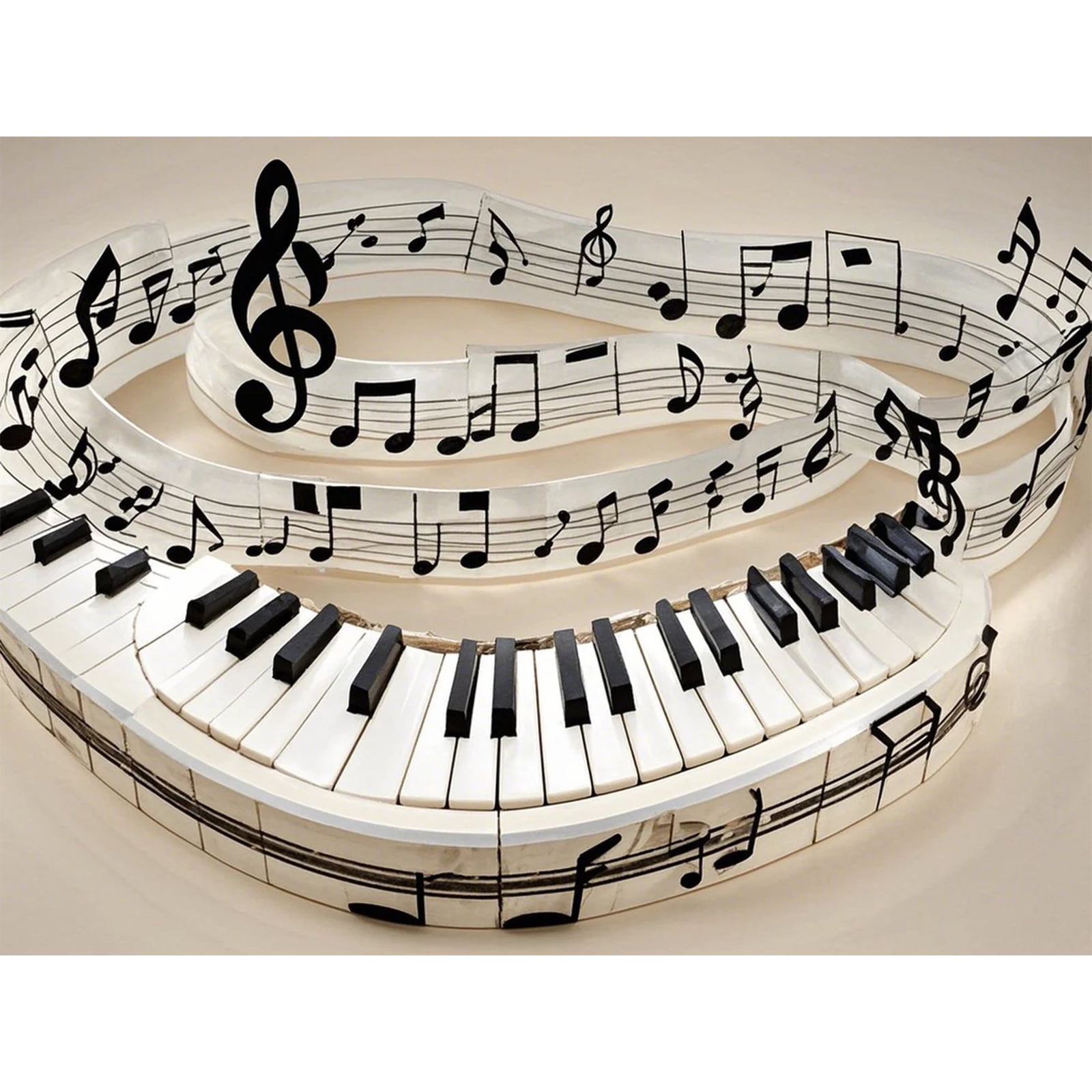 Music Notes Piano Keyboard Diamond Painting DIY Kit 5D Diamond Art Full ...