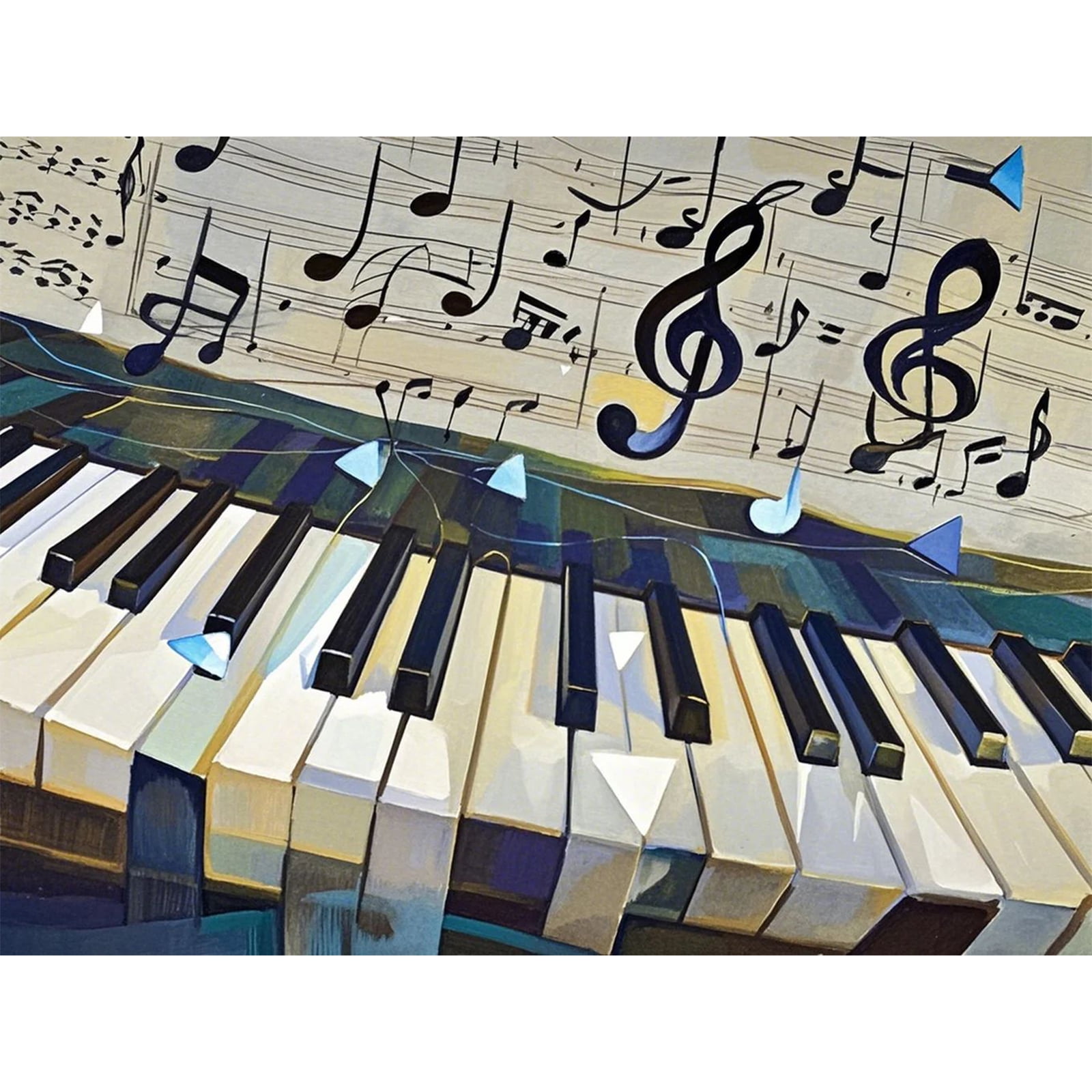 Music Notes Piano Keyboard Diamond Painting DIY Kits 5D Diamond Art ...