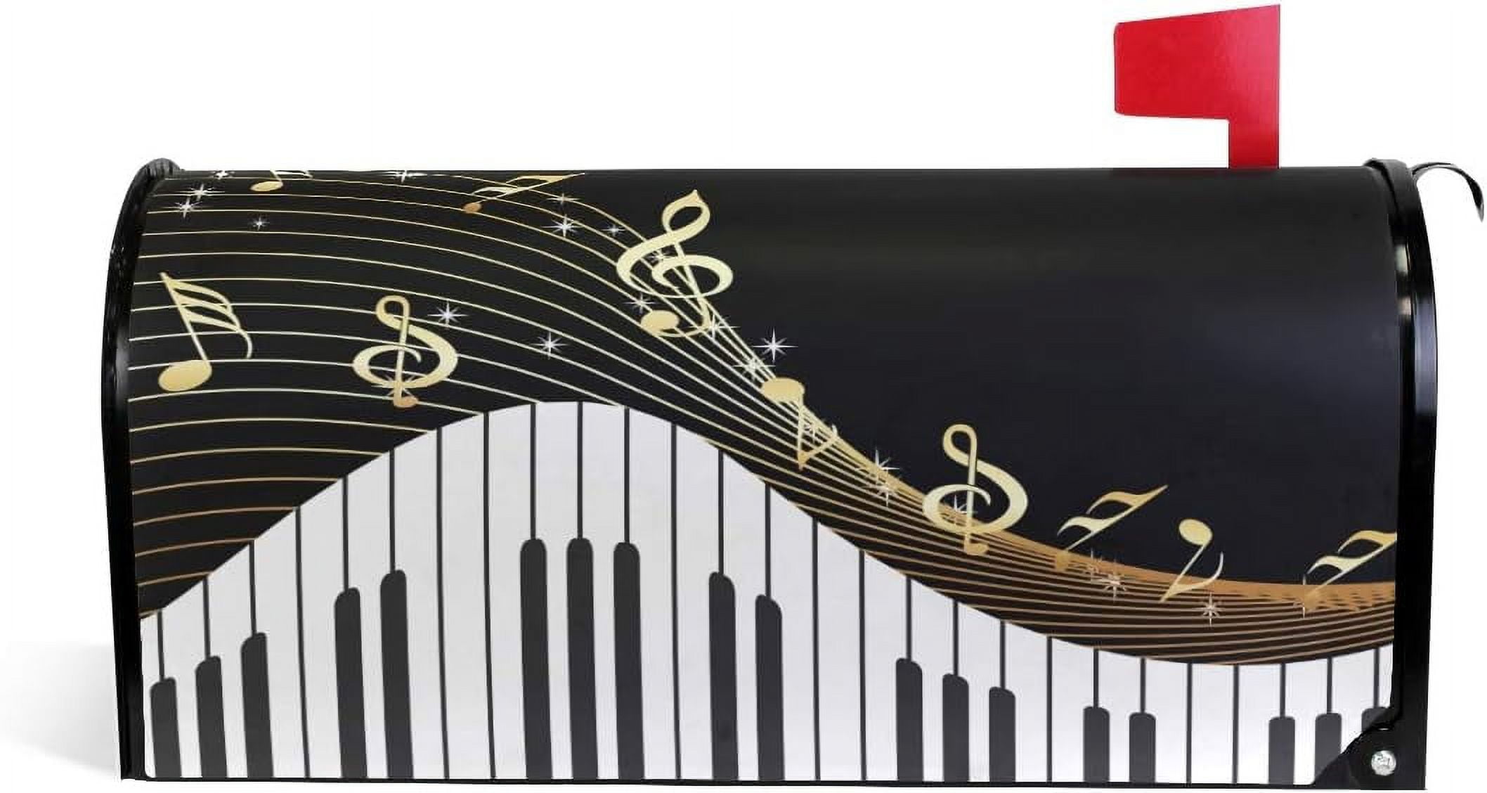 Music Notes Piano Magnetic Magnetic Mailbox Cover Standard Size for ...