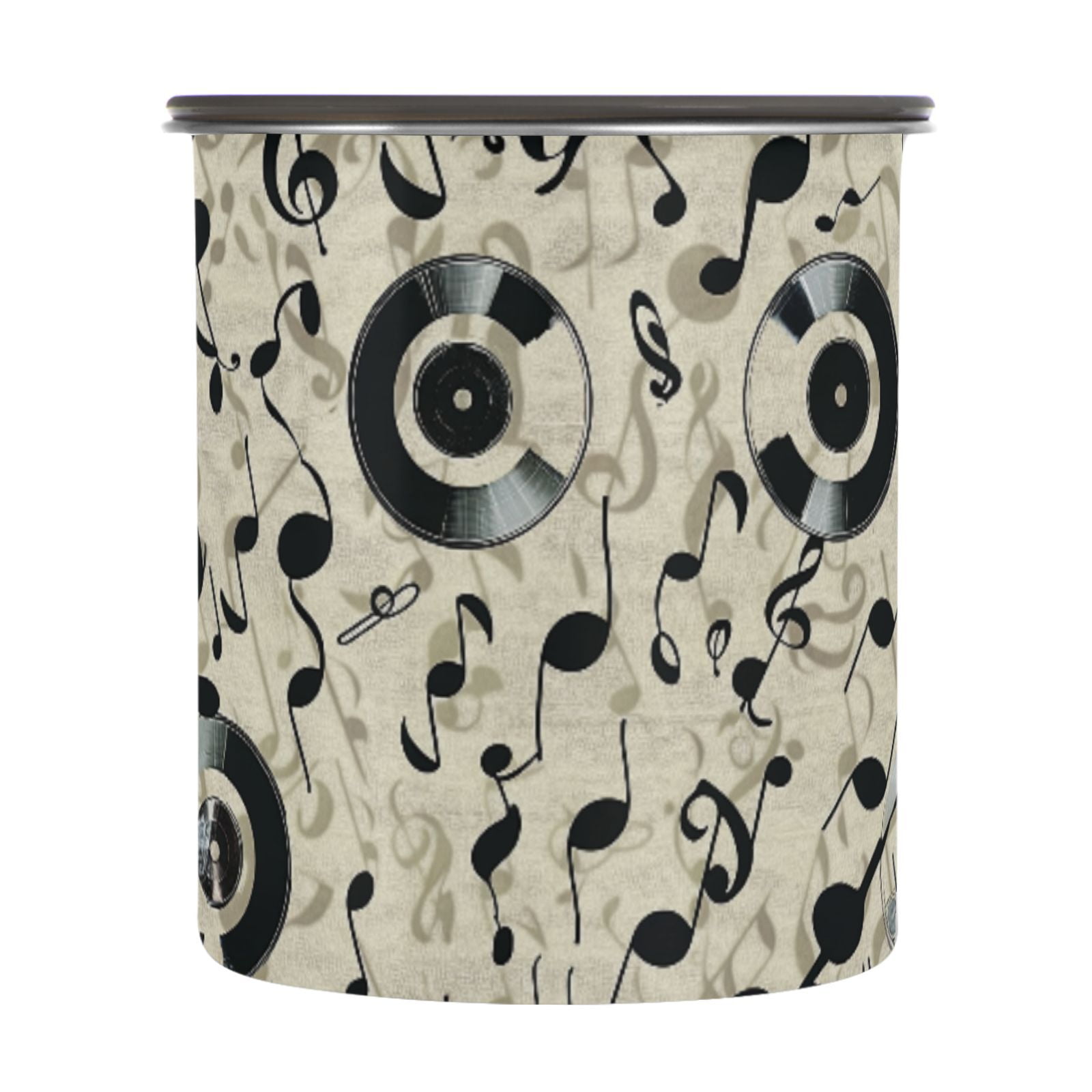 Music Notes Record Airtight Coffee Bean Canister 30oz Food Storage ...