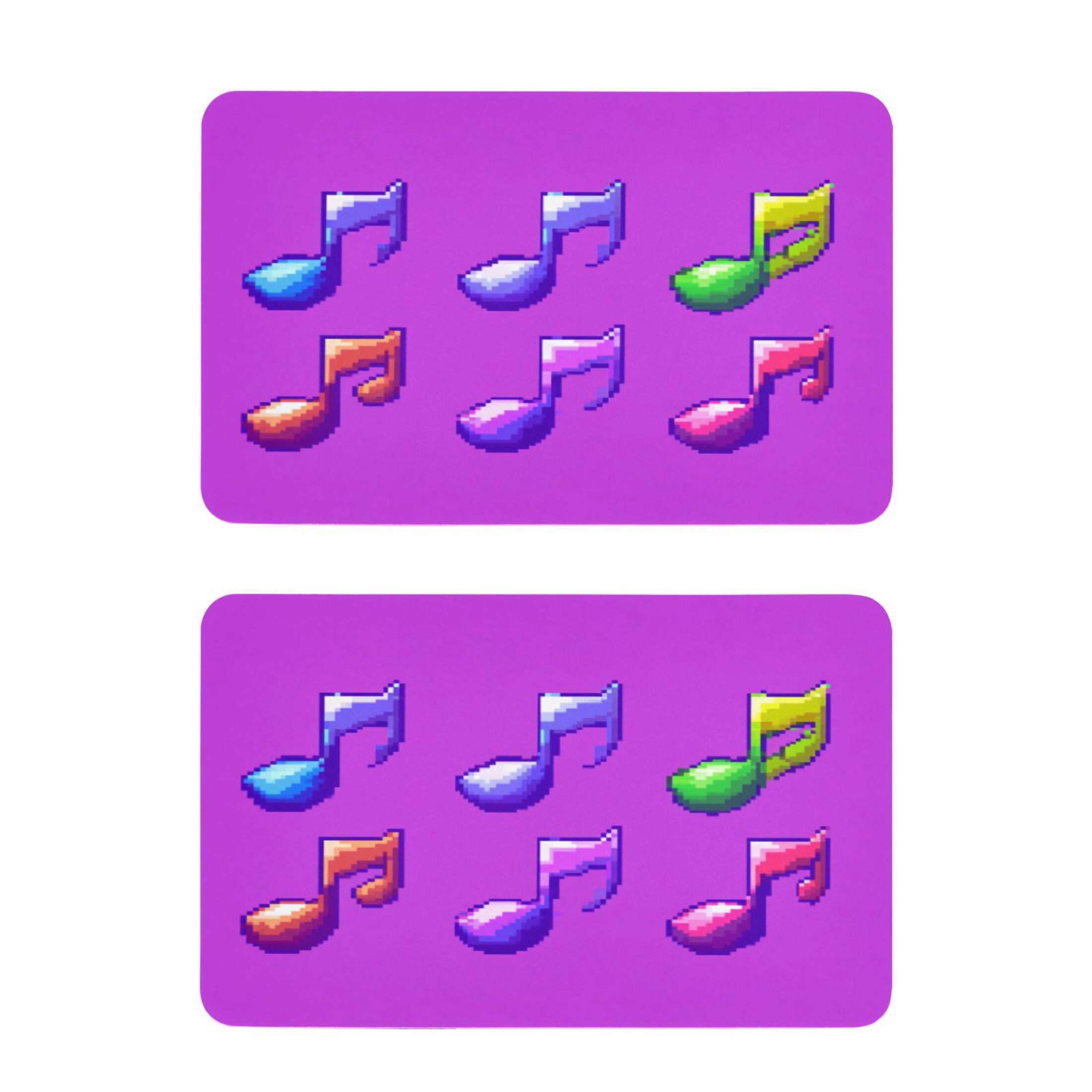 Music Notes Rhythmic Pattern 2 Pack 4x2.5 Inch Magnetic Stickers Thick ...