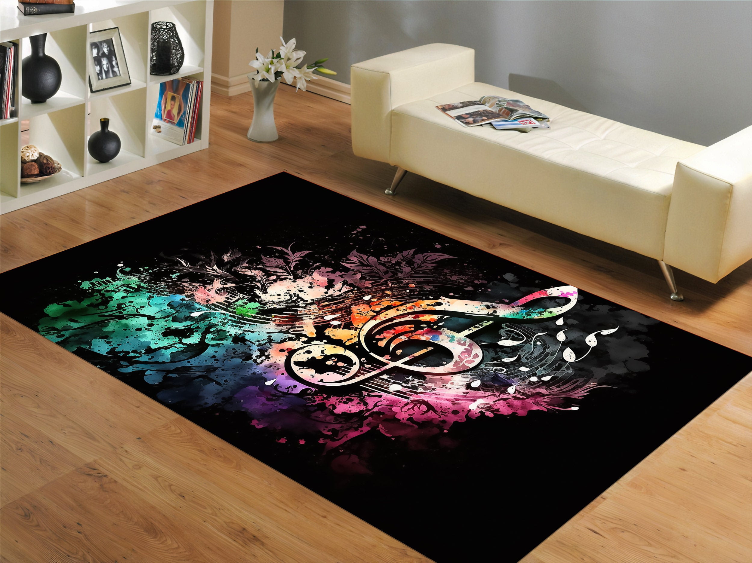 Music Notes Rug 1.5x2.5 ft = 50x75 cm Washable Rug - Walmart.com