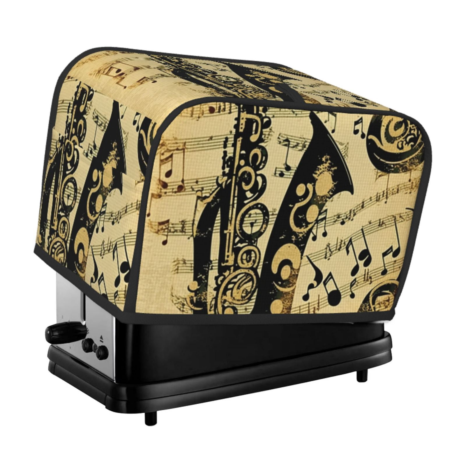 Music Notes Saxophone Musical Vintage 2 Slice Toaster Cover Bread Maker ...