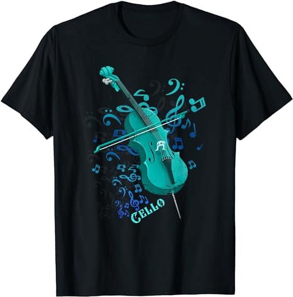 Music Notes Treble Clef Cellist Gift Orchestra Cello T-Shirt - Walmart.com