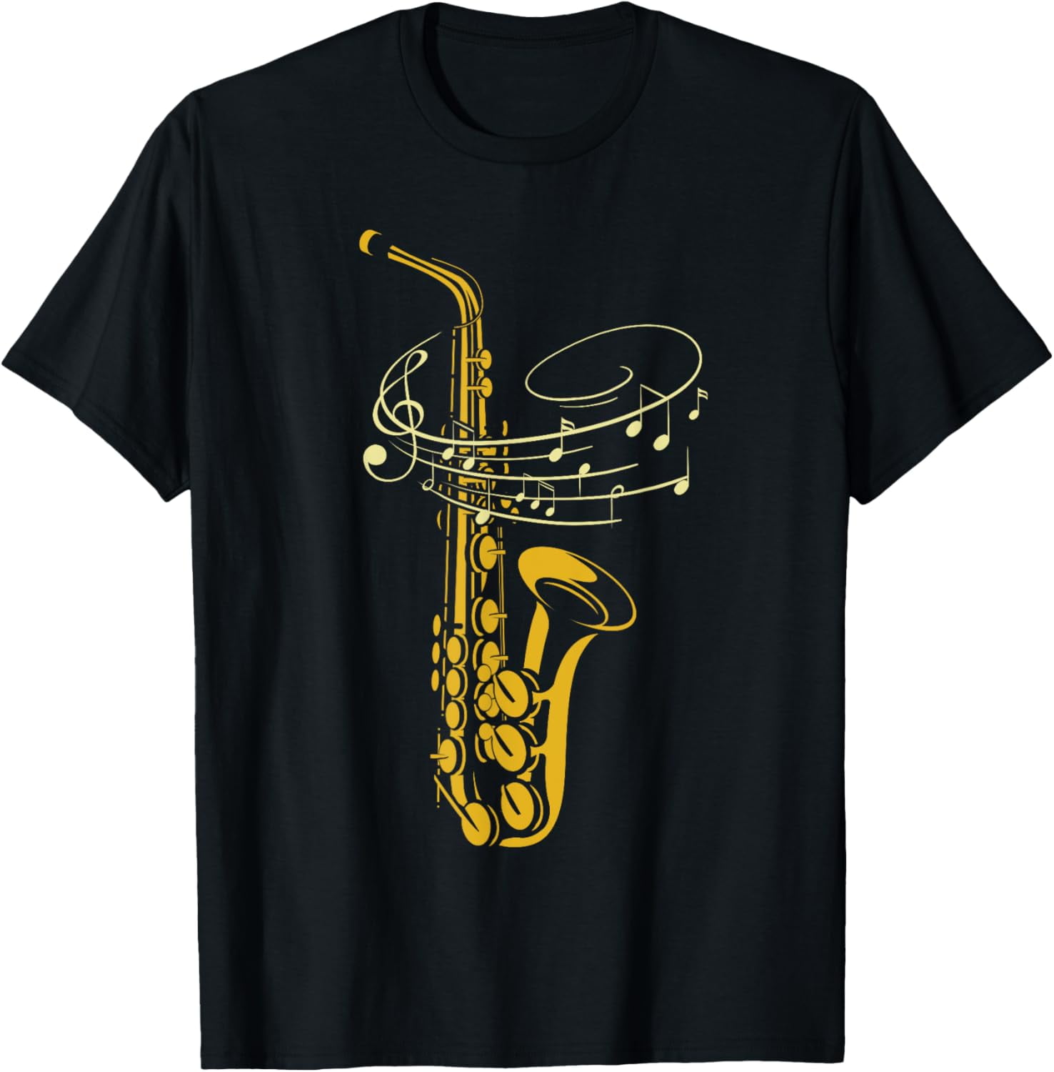 Music Notes Treble Clef Saxophonist Saxophone Player T-Shirt - Walmart.com