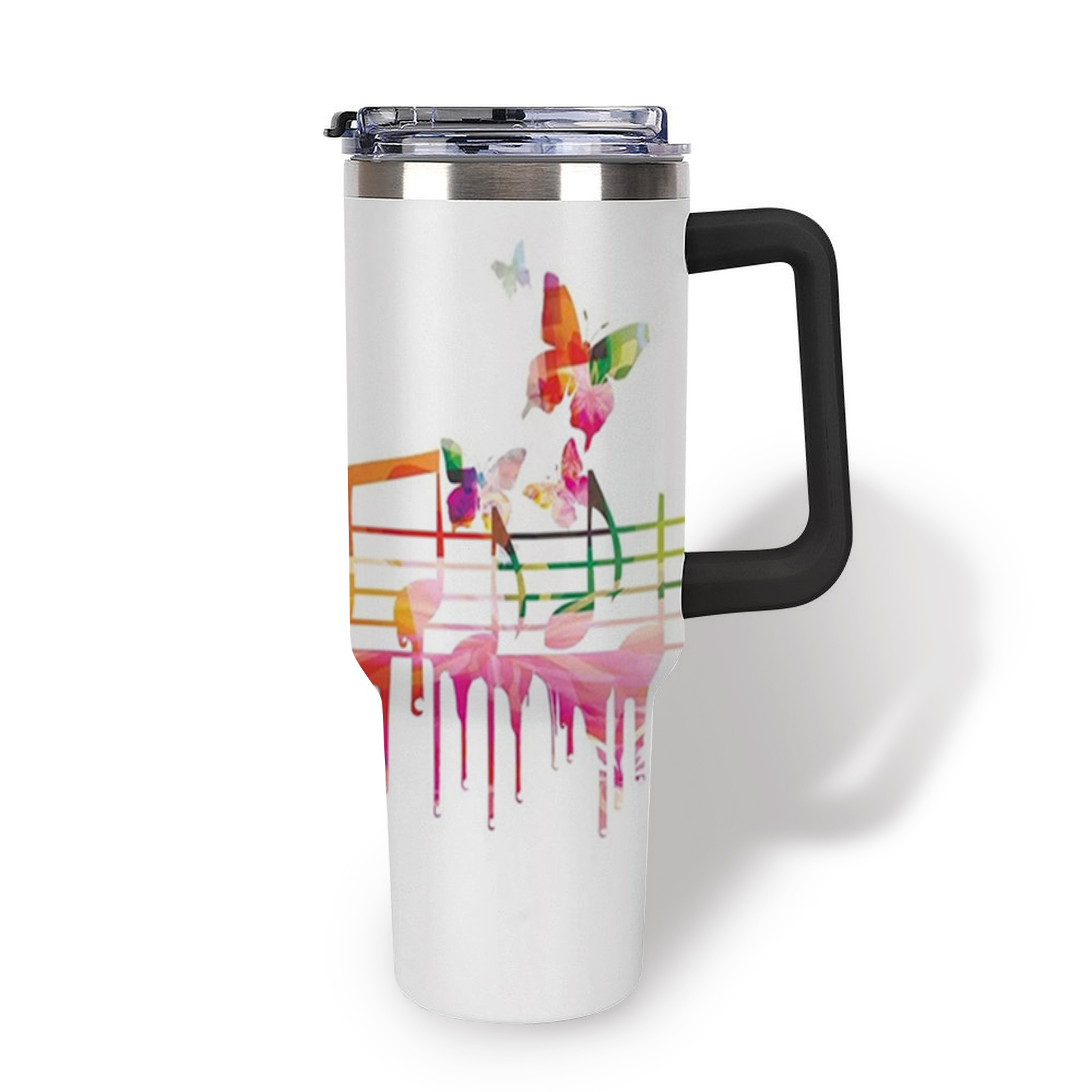 Music Notes,Tumbler with Handle & Straw 40 oz,Music Notes Clef Signs ...