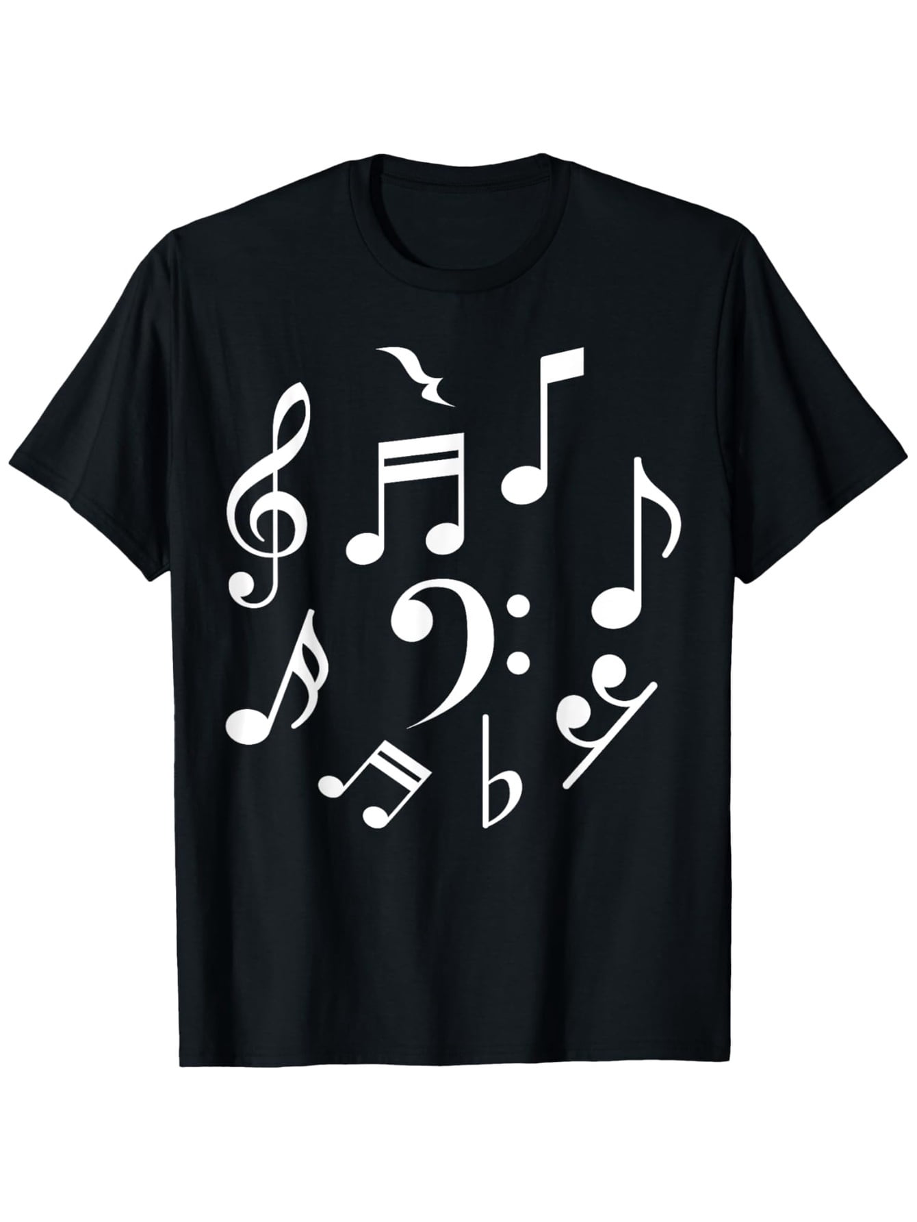 Music Notes Vibes Treble Clef and Musical Symbols Graphic Tshirt for ...