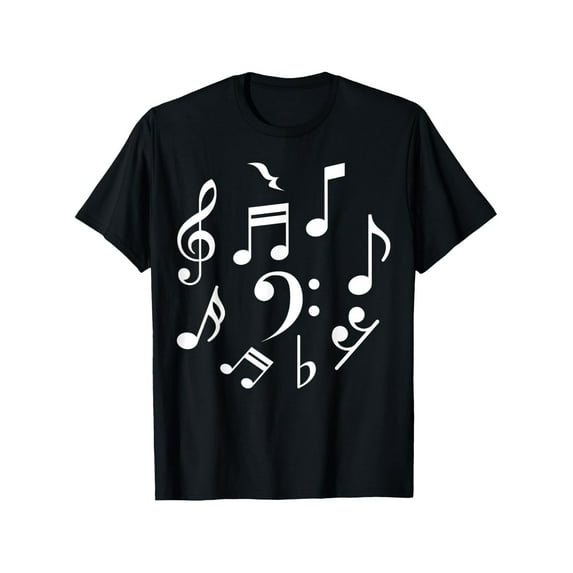 Music Notes Vibes Treble Clef and Musical Symbols Graphic Tshirt for ...