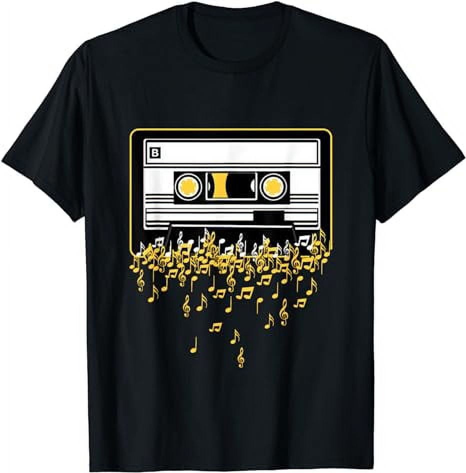 Music Notes Vintage Cassette Tape Classic 80s 90s T-Shirt - Walmart.com