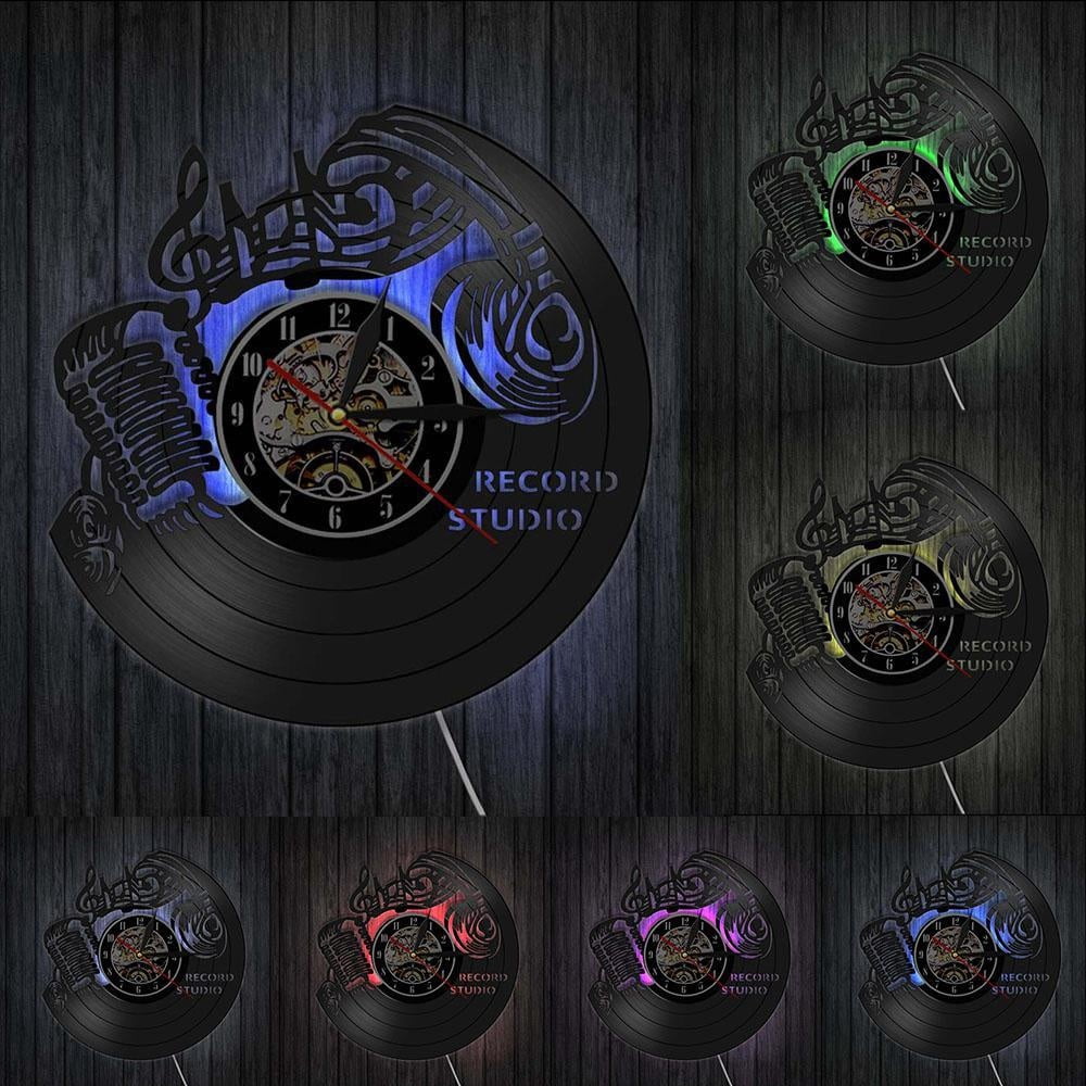 Music Notes Wall Art Treble Clef Vinyl Record Wall Clock Music Art ...