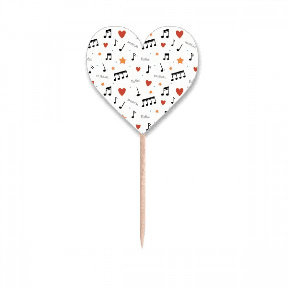 Music Notes With Stars Hearts Toothpick Flags Heart Lable Cupcake Picks ...