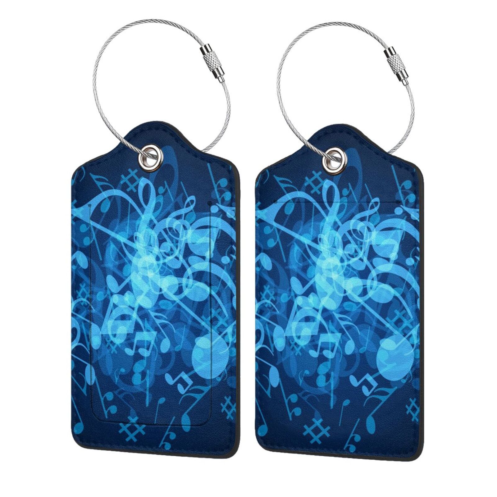 Music Notes with Clef Luggage Tags for Suitcase PU Privacy Cover ID ...