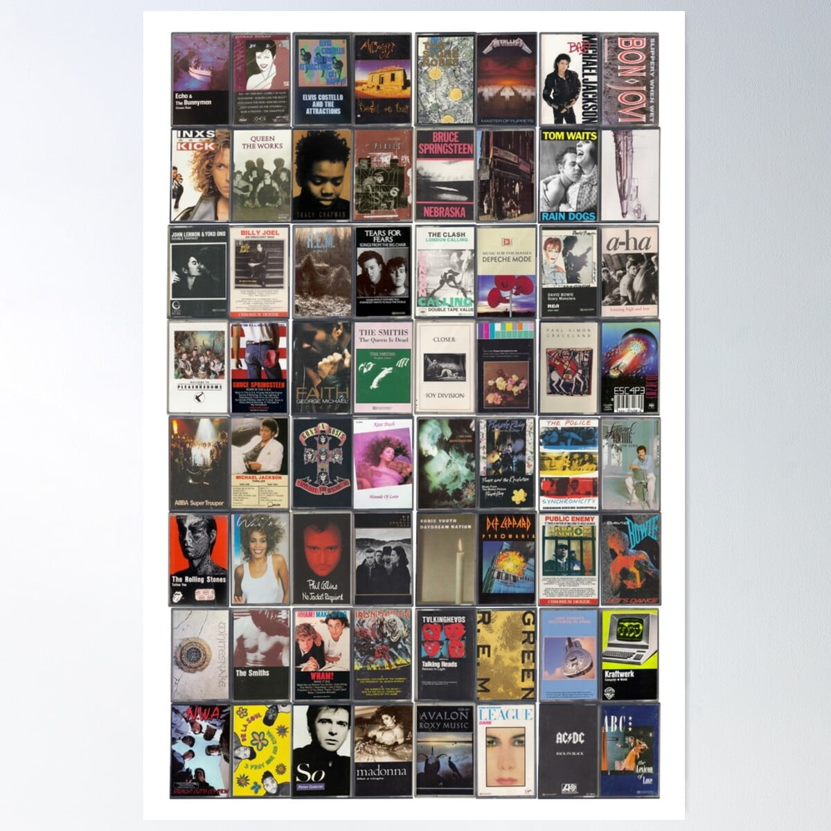 Music Of The 1980S - 80'S Album Cover Art Poster Wall Art, Modern Wall ...