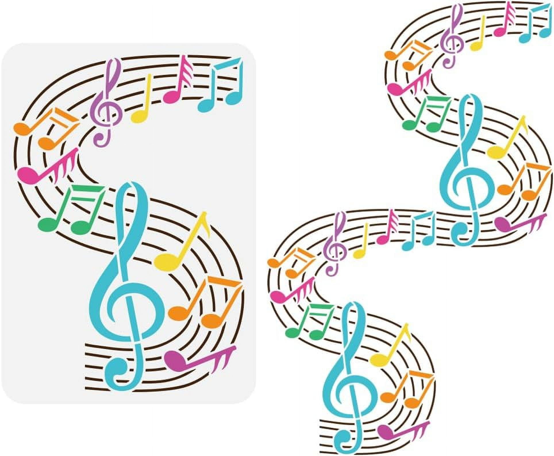 Music Painting Stencil 8.3x11.7inch Reusable Music Notes Pattern ...