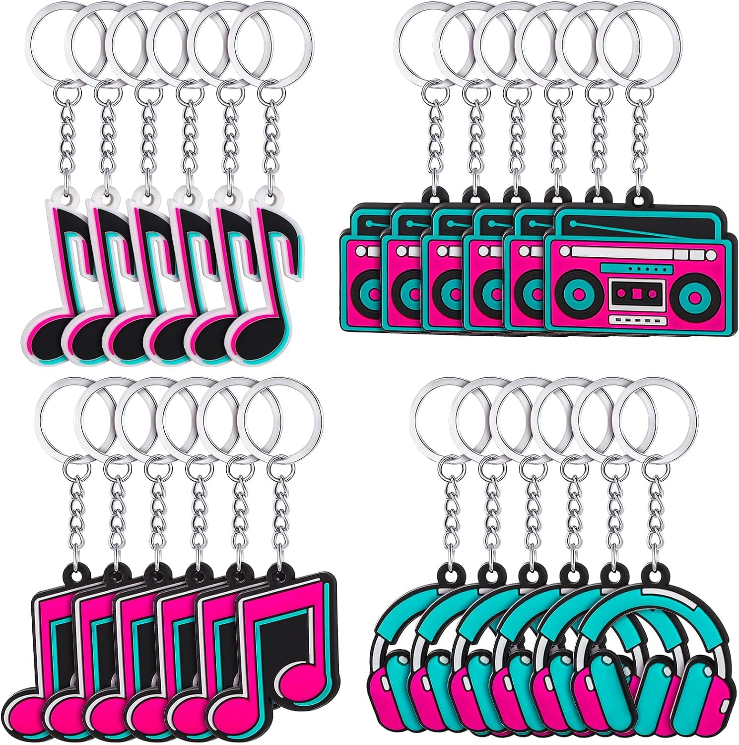 Music Party Favors Silicone Music Note Keychain Bulk Music Themed ...