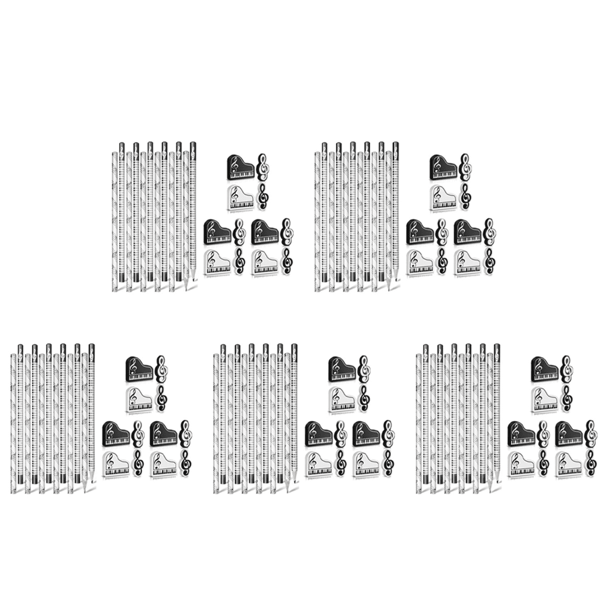 60 x Music Pencils 60 x erasers-As Shown - Walmart.com