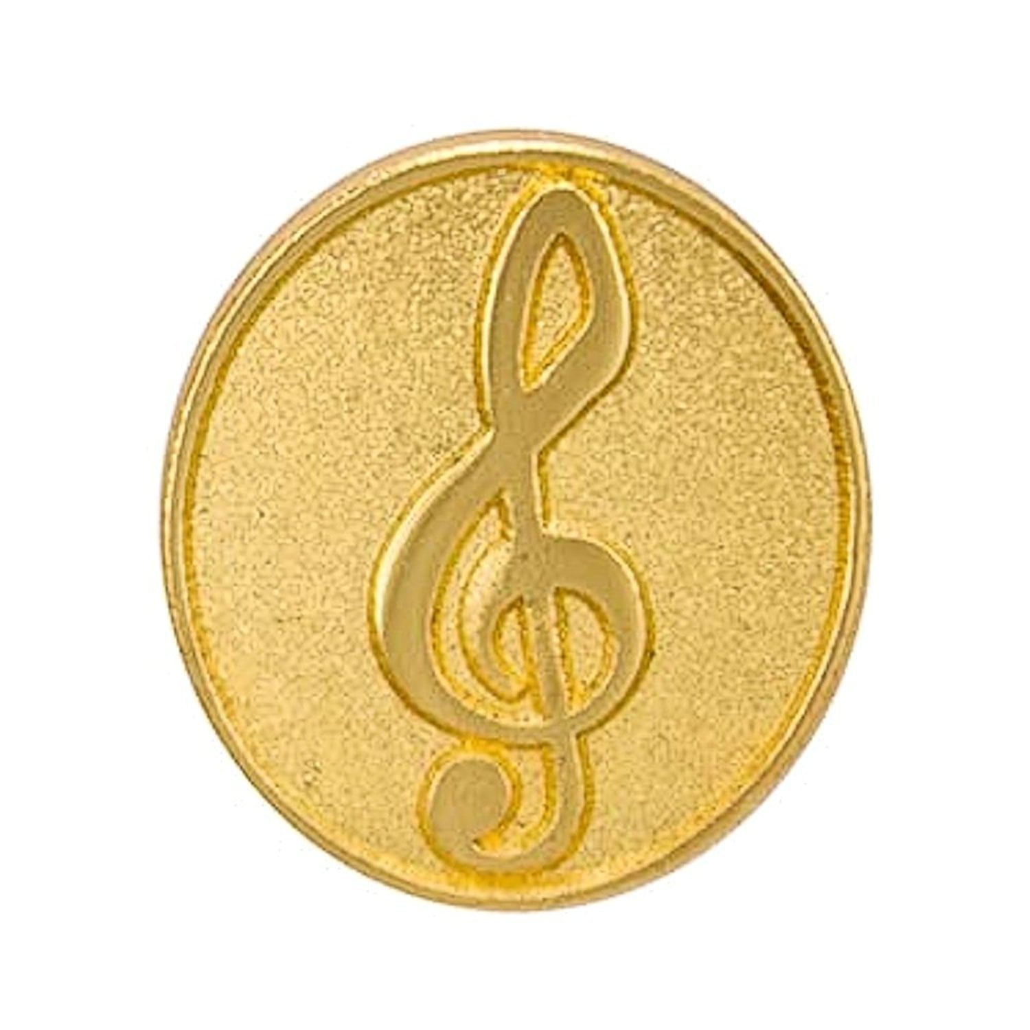 Music Pins Gold Clef Round Pack of 12 pins, Band, Choir, Orchestra ...