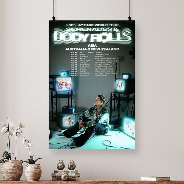 Music Poster 2025 Jay Park World Tour Serenades and Body Rolls Size 24 ...