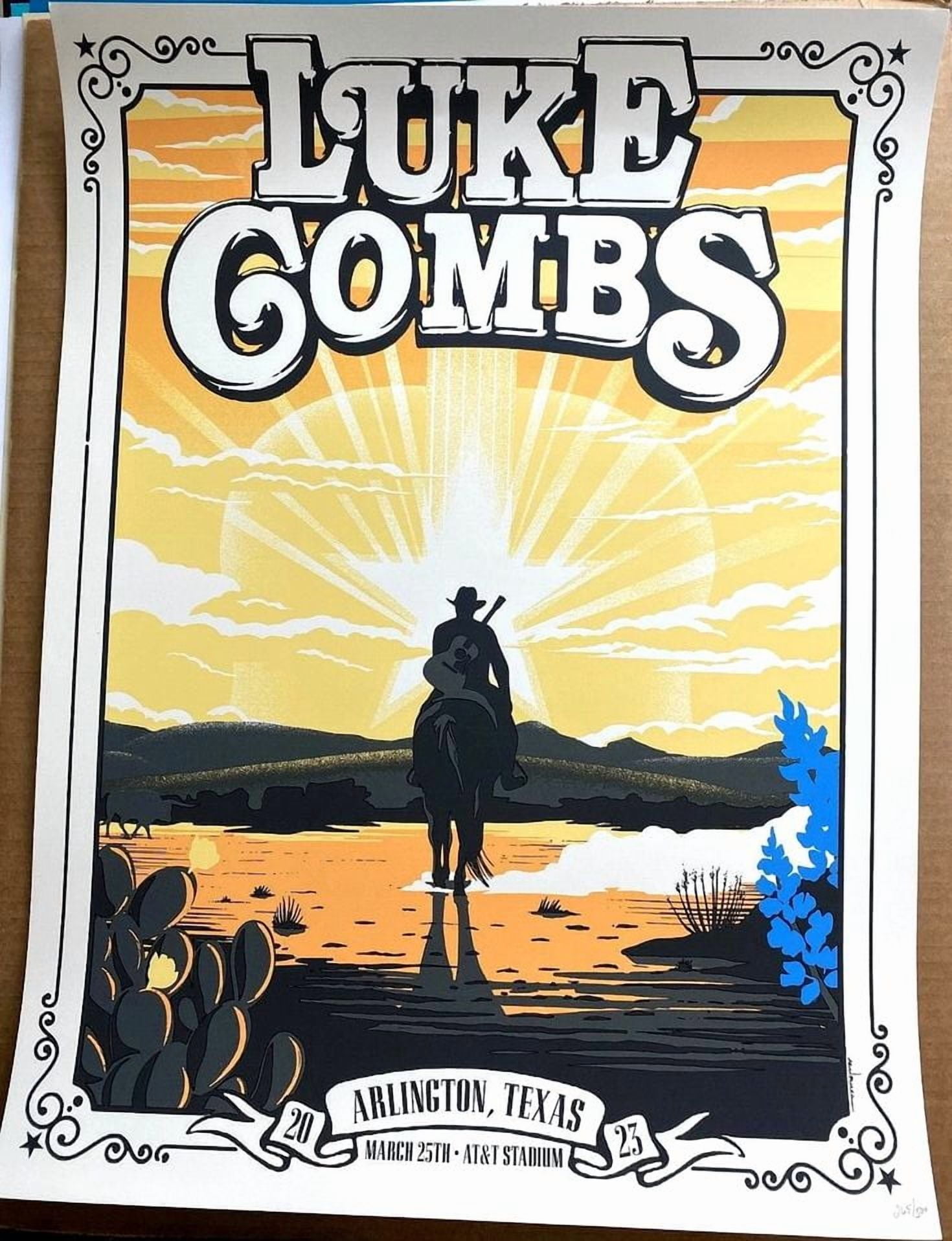 Music Poster - AUTHENTIC LUKE COMBS POSTER Arlington Dallas TX March ...