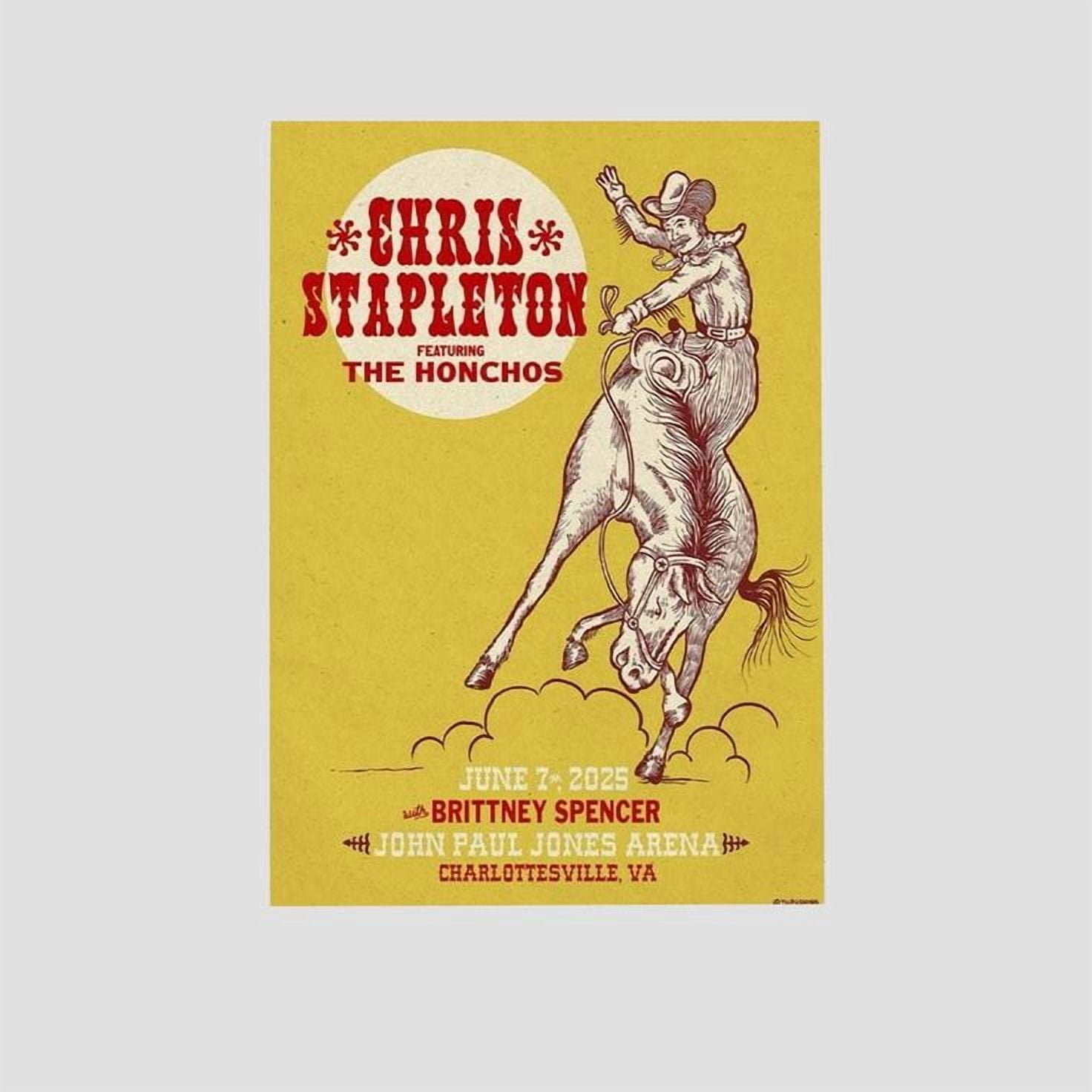 Music Poster Chris Stapleton 2025 Tour Charlottesville Retro Style ...
