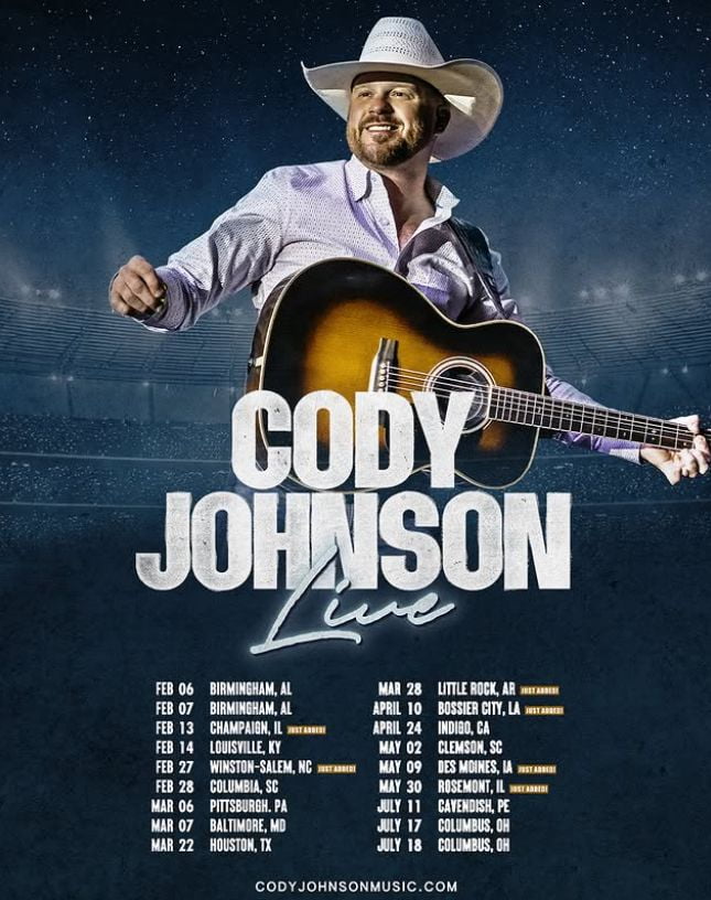Music Poster Cody Johnson New tour 2026 Size 24''x36''-Gategoo ...