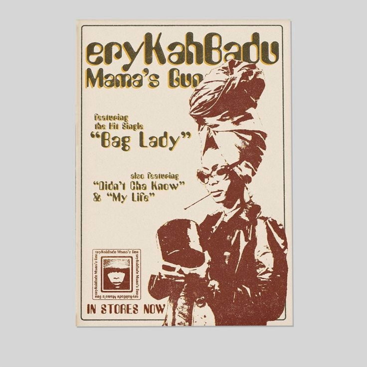 Music Poster- Erykah Badu Neo-Soul Funk Music Wall Art- Retro Style ...