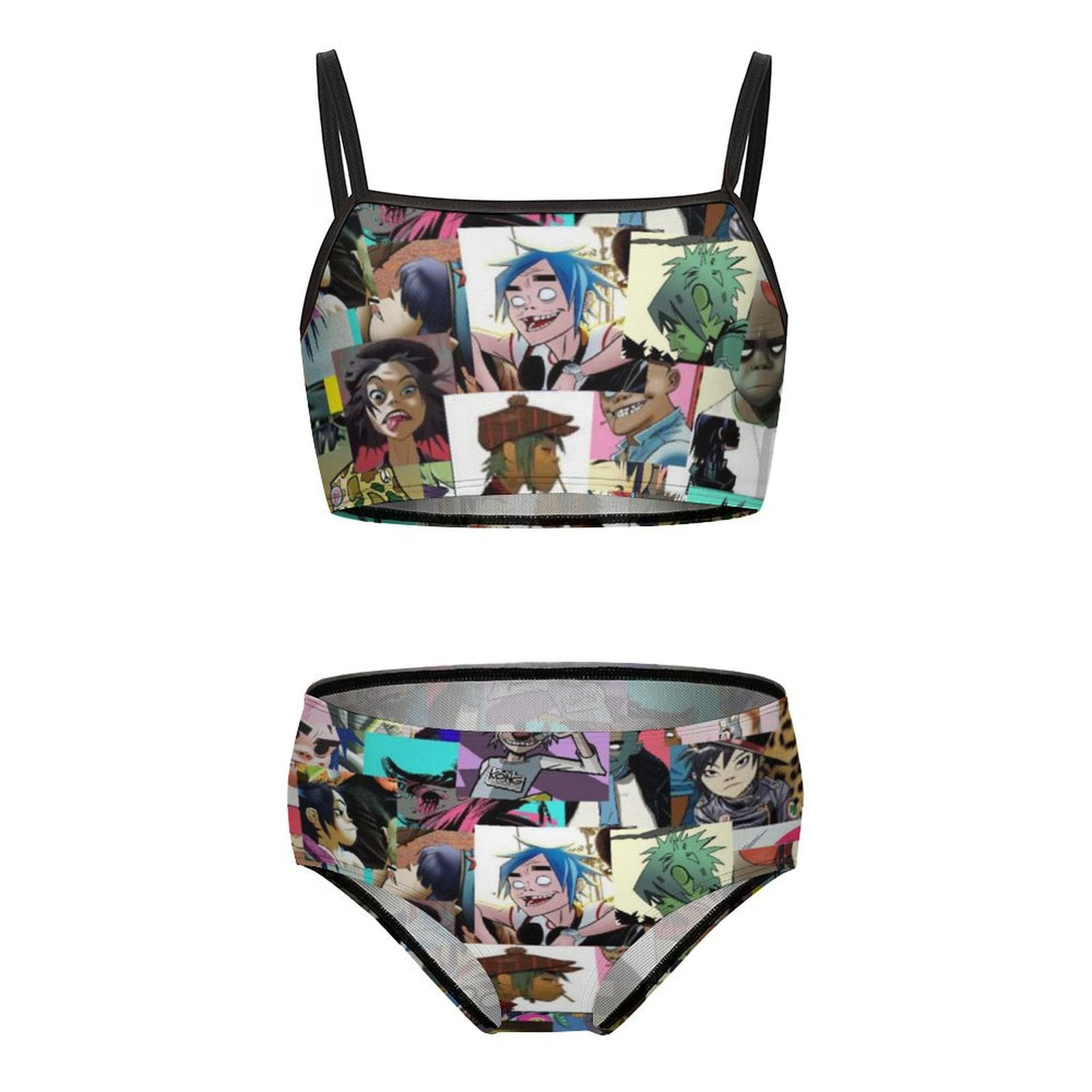 Music Poster Gorillaz Children's Swimsuit Girls Swimwear 2 Piece Bikini ...