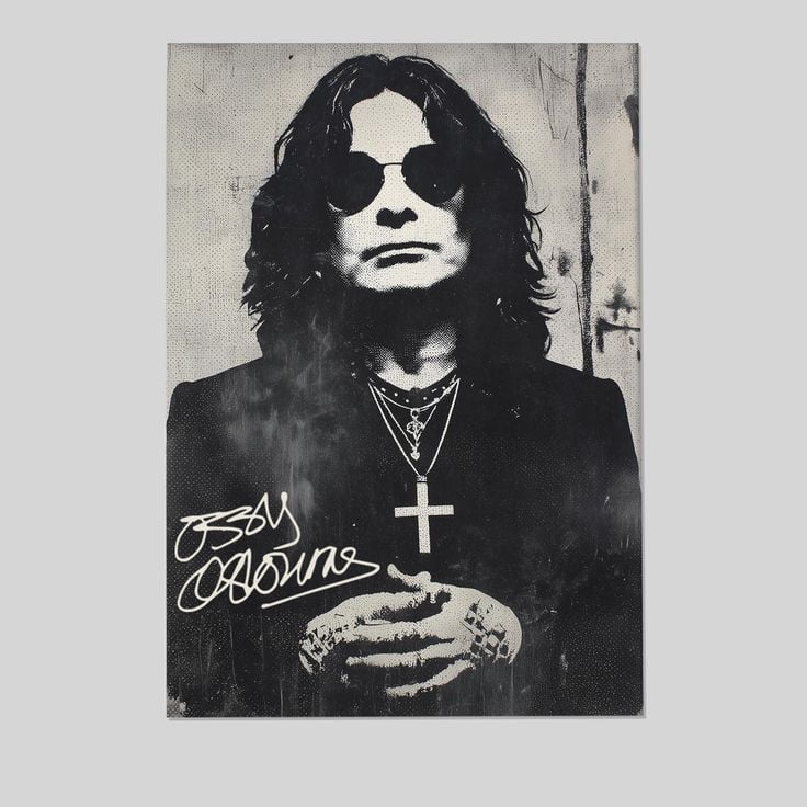 Music Poster - Ozzy Osbourne- Rest In Peace 2025 - Vintage Style - Size ...